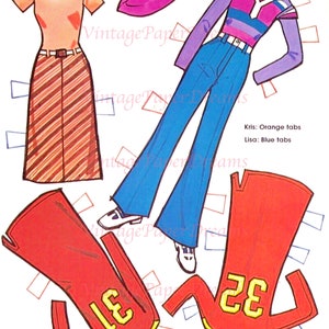 Vintage Paper Doll Printable PDF • Fashion Paper Doll • 70s 1970s Paper ...