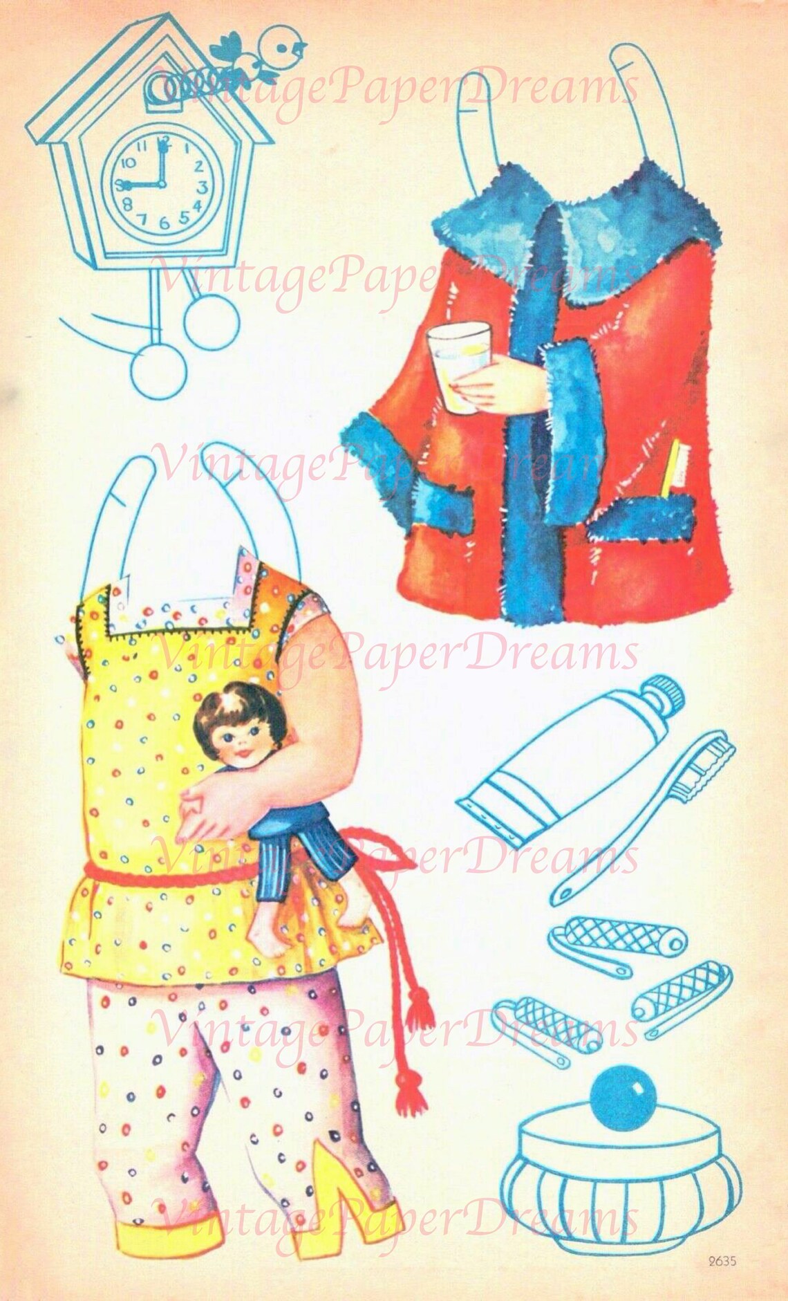 Vintage Paper Doll Printable PDF sandy Paper Doll JPEG 50s - Etsy