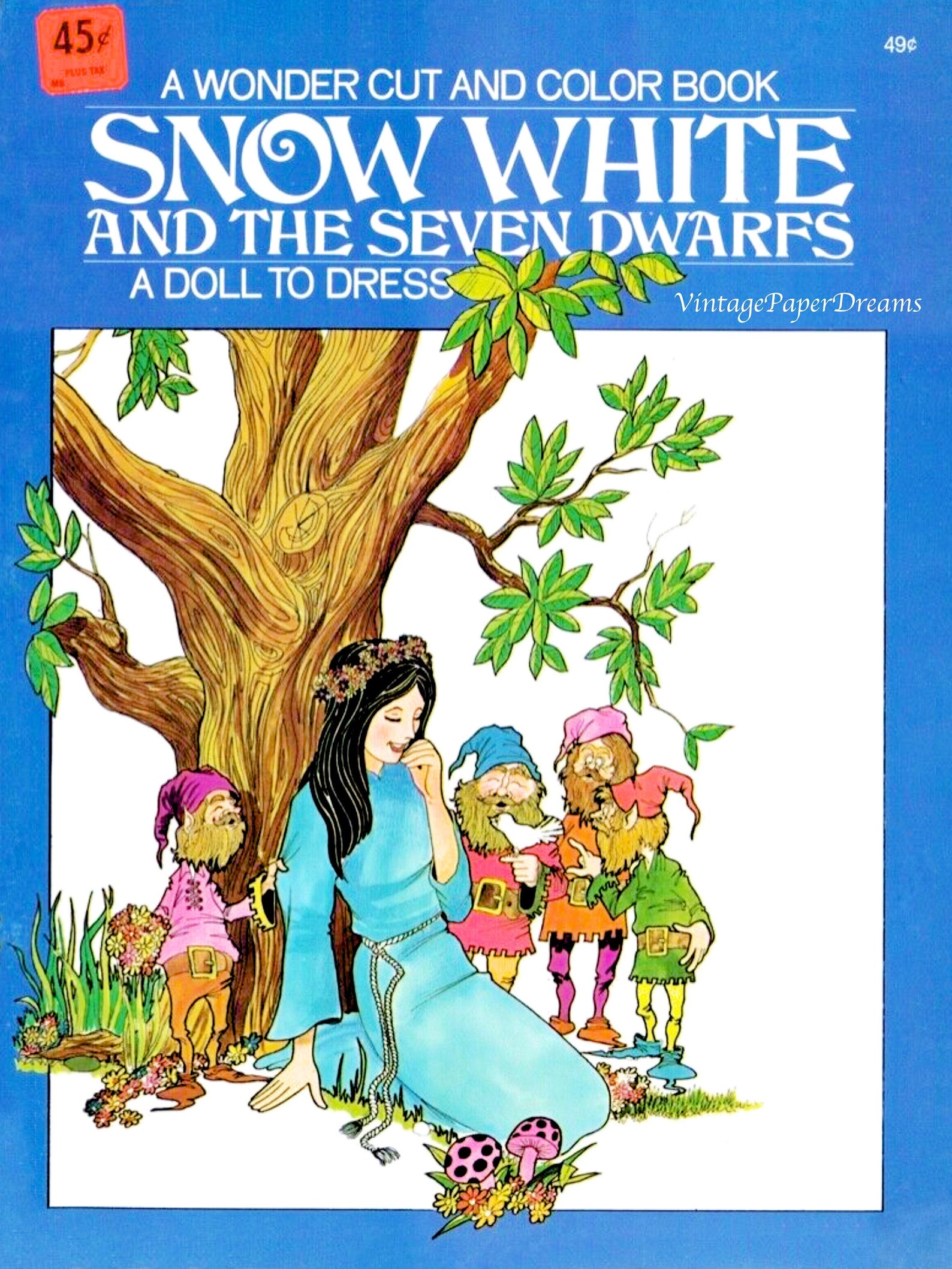 Vintage Paper Doll Printable PDF snow White Paper Doll 70s 1970s Paper ...