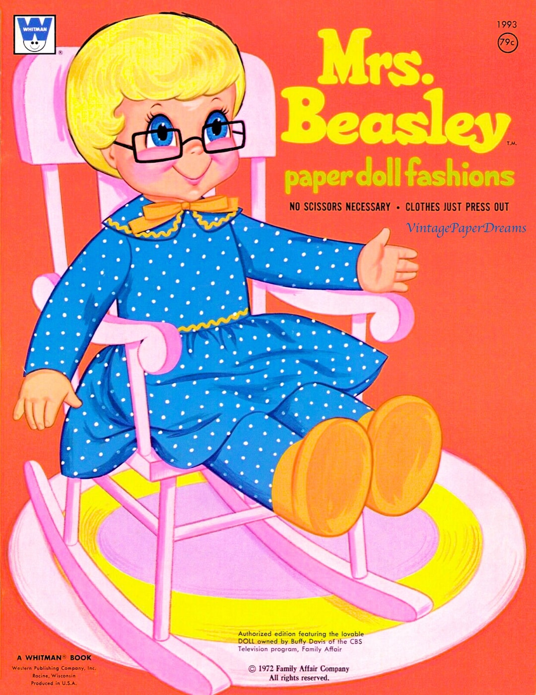 Vintage Paper Doll Printable PDF • mrs. Beasley Paper Doll • 70s 1970s ...