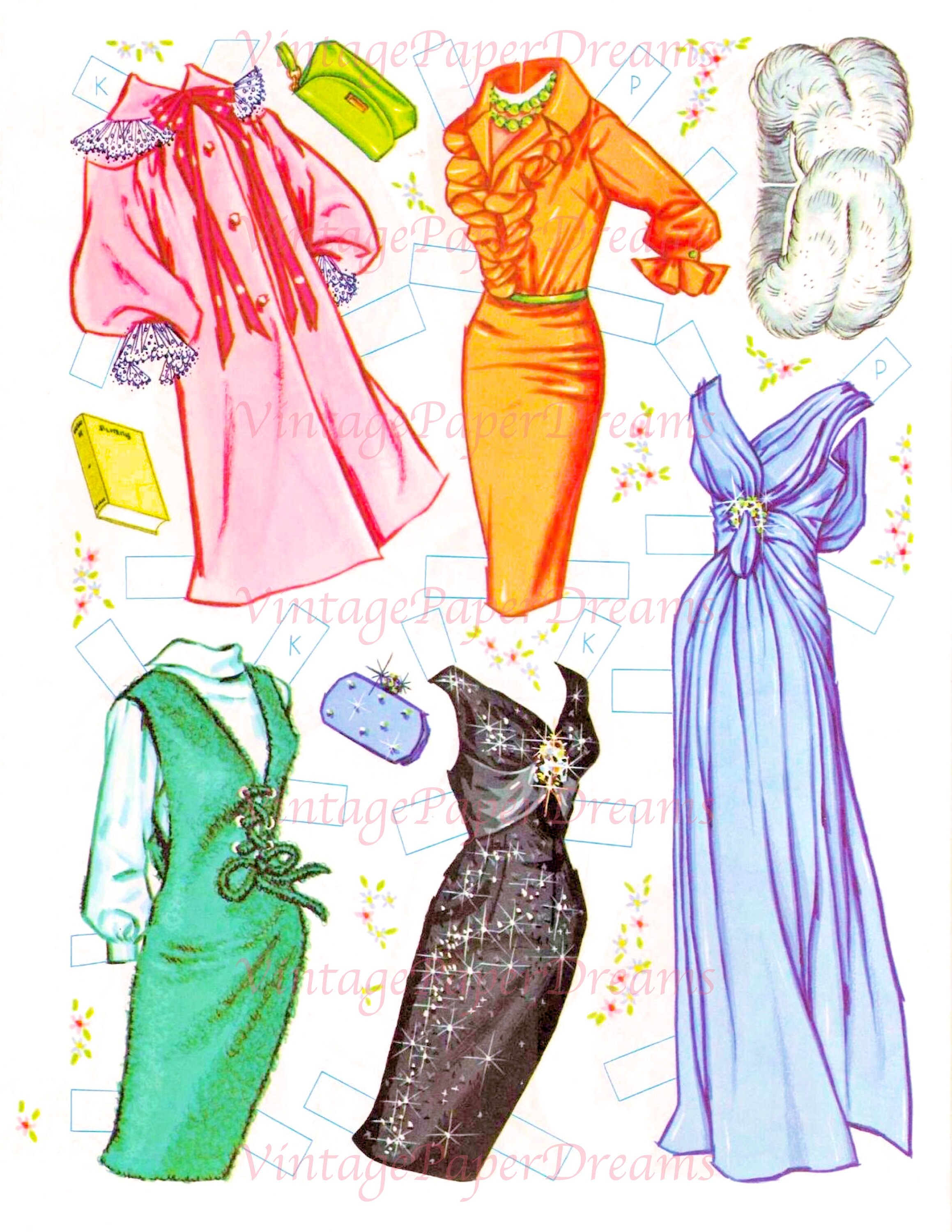 Vintage Paper Doll Printable PDF Nurse Paper Dolls 60s 1960s Brunette ...