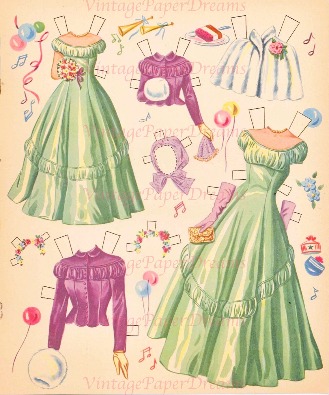 Vintage Paper Doll Printable PDF Mother Daughter Paper Dolls 50s 1950s ...