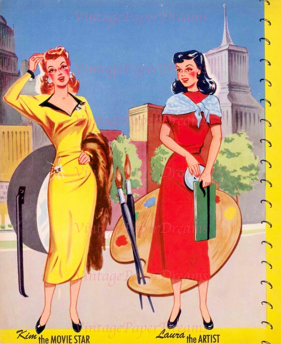 Vintage Paper Doll Printable PDF Sister Nurse Paper Dolls 40s 1940s ...