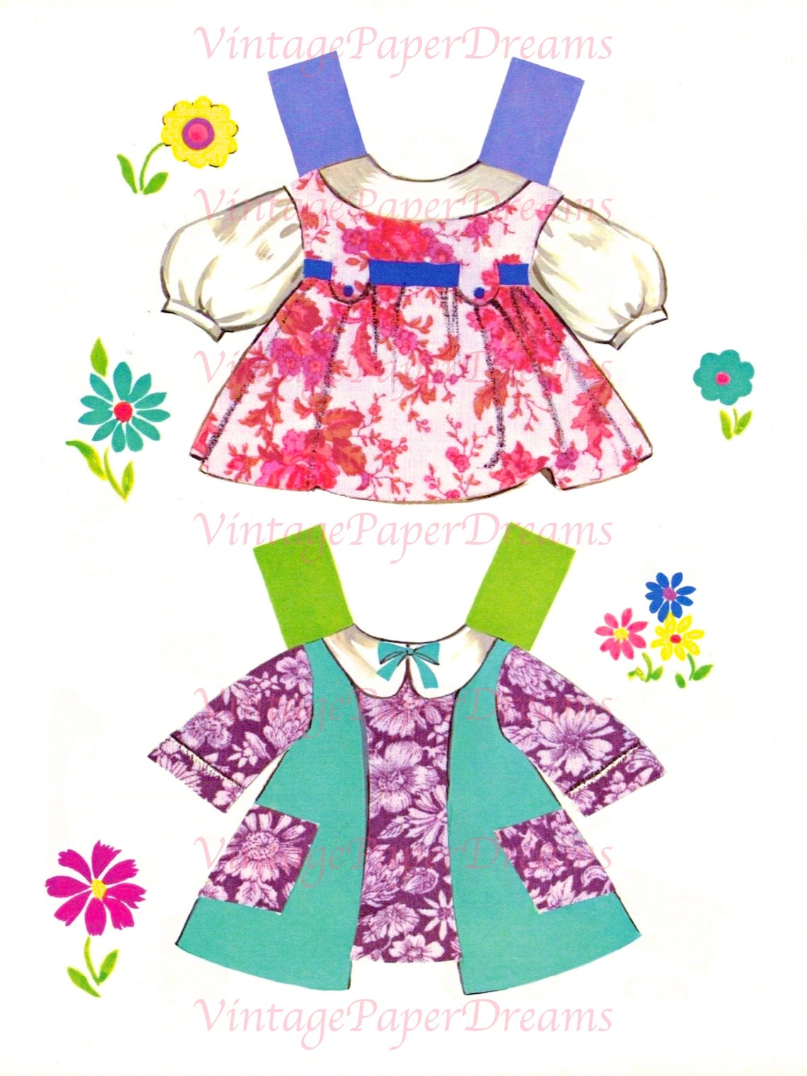 Vintage Paper Doll Printable PDF baby Paper Doll 70s 1970s - Etsy