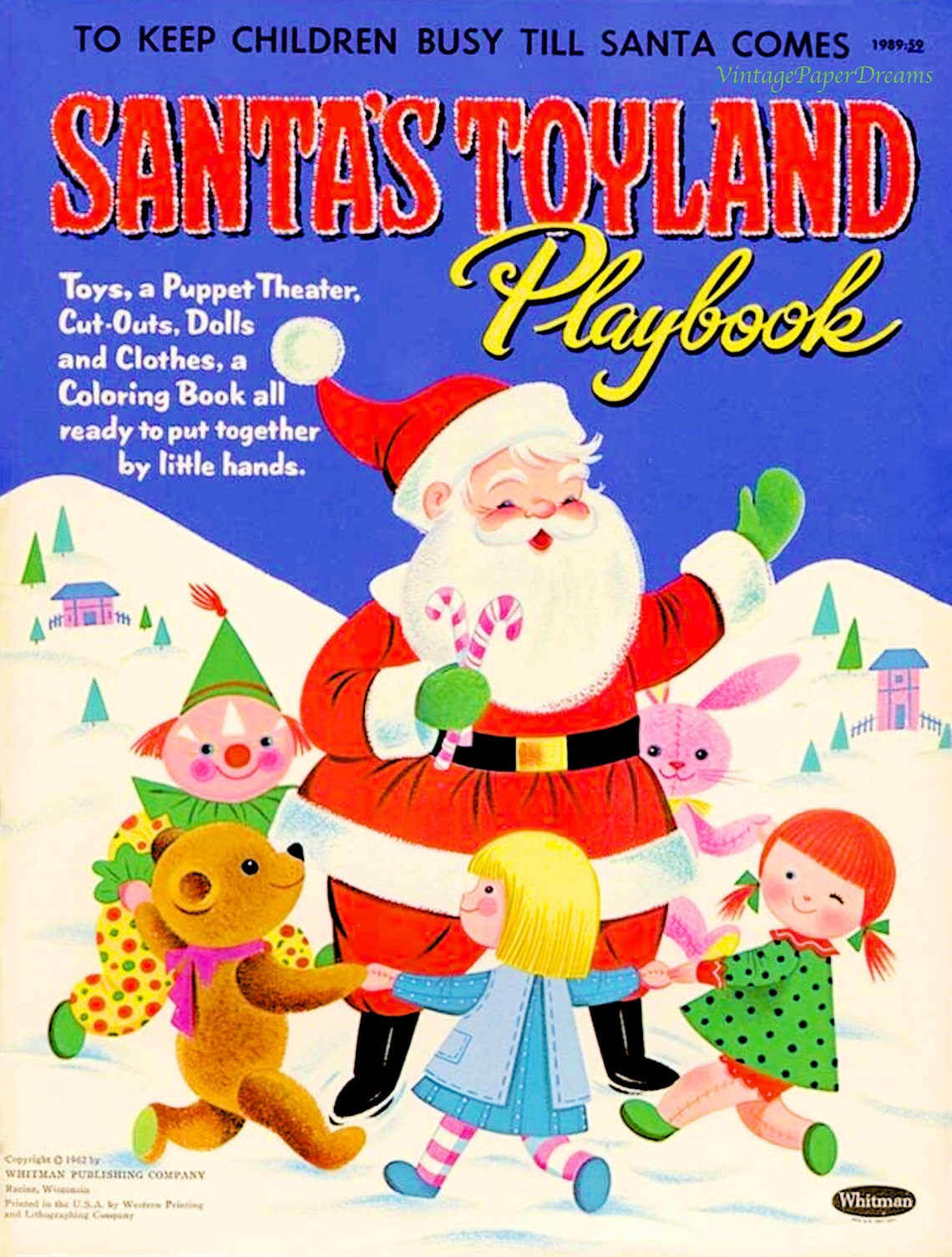 Vintage Christmas Activity Book Printable PDF Santa's - Etsy