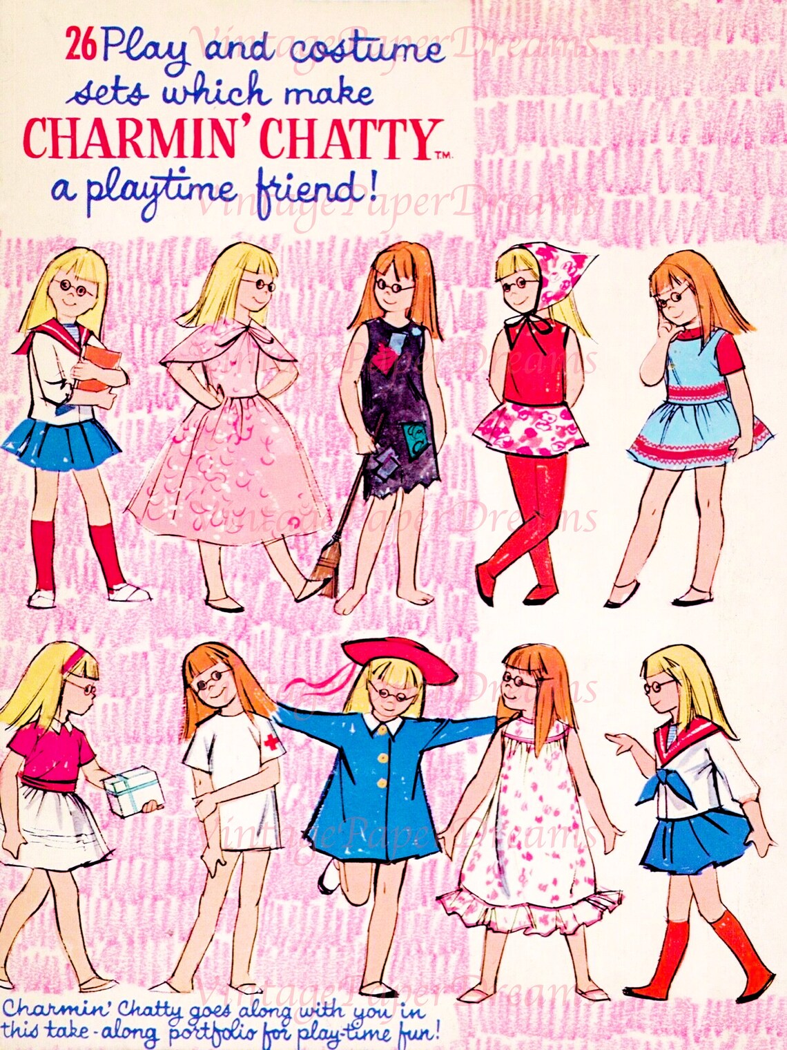 Vintage Paper Doll Printable PDF charmin Chatty Paper Doll - Etsy