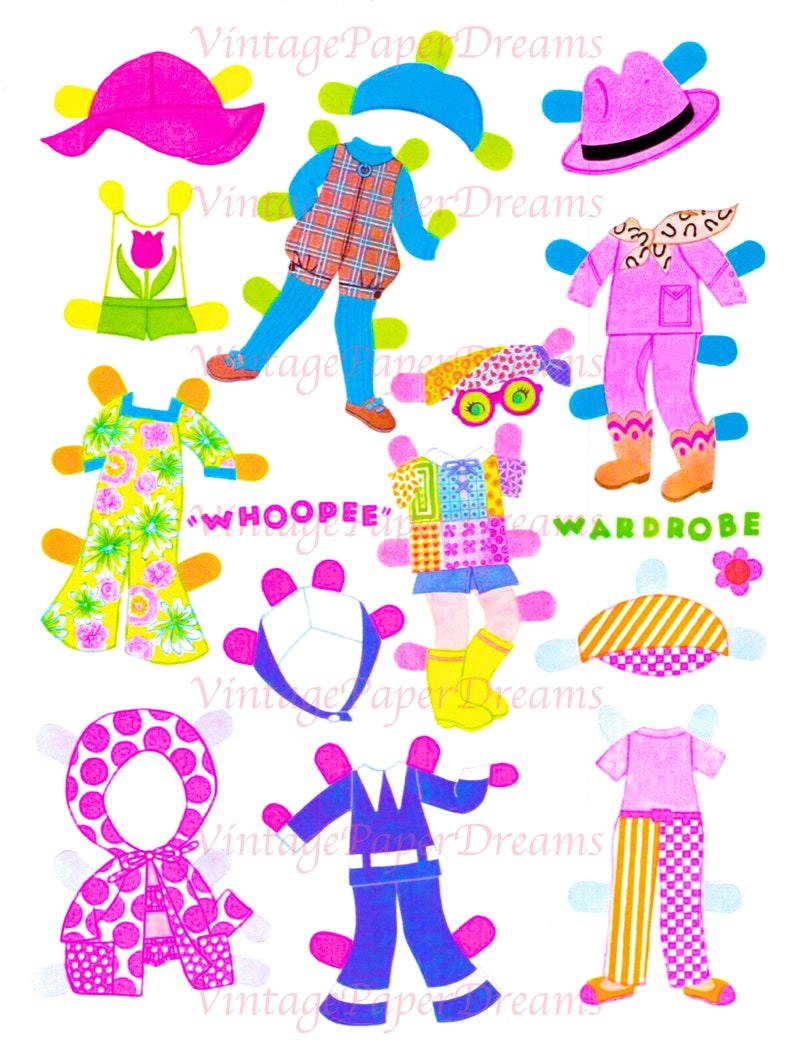 Vintage Paper Doll Printable PDF • flatsy Paper Doll • 70s 1970s Paper ...