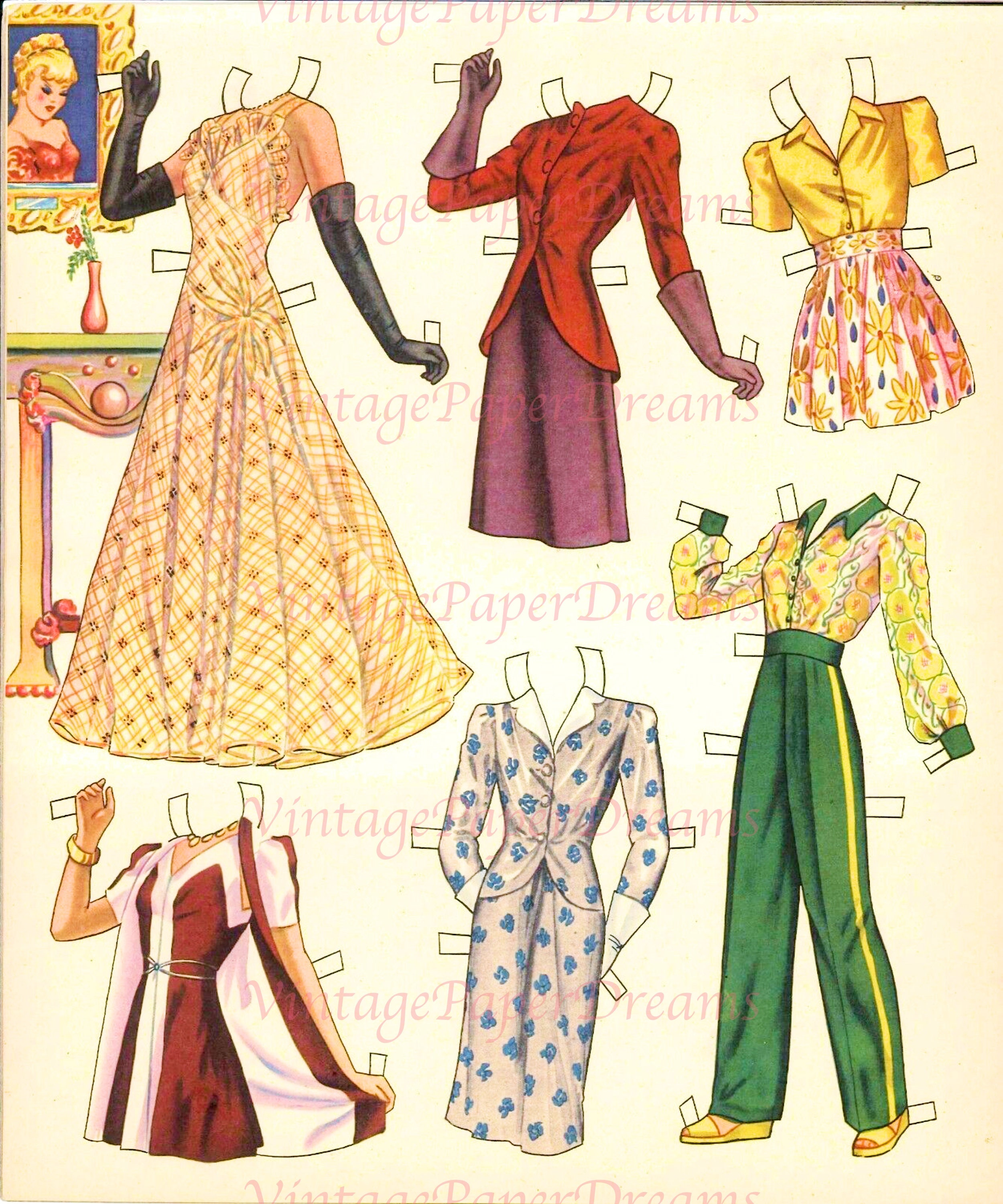 Vintage Paper Doll Printable PDF mary Martin Paper Doll 40s 1940s Paper ...