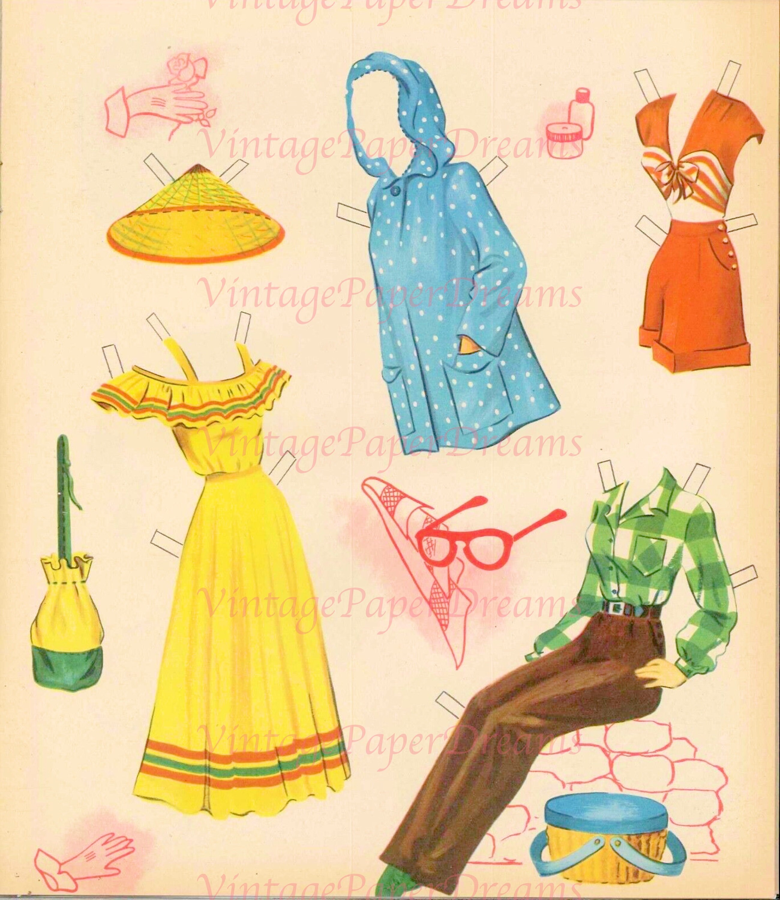 Vintage Paper Doll Printable PDF artist Model Paper Doll 40s 1940s ...