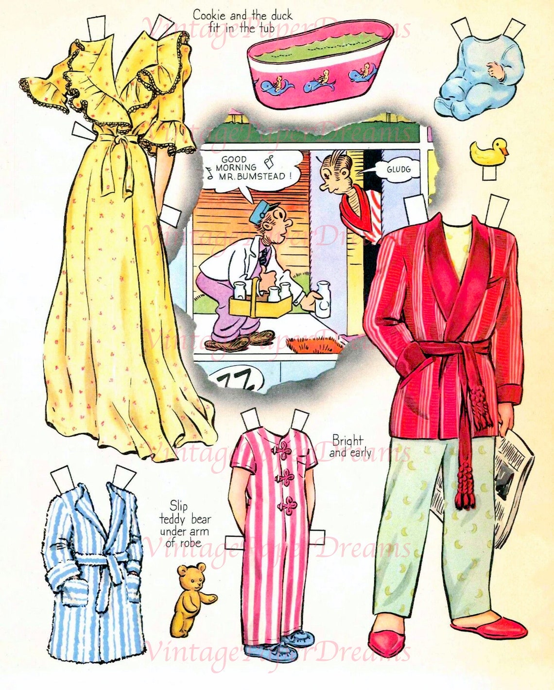 Vintage Comic Book Art Printable PDF blondie Paper Dolls - Etsy