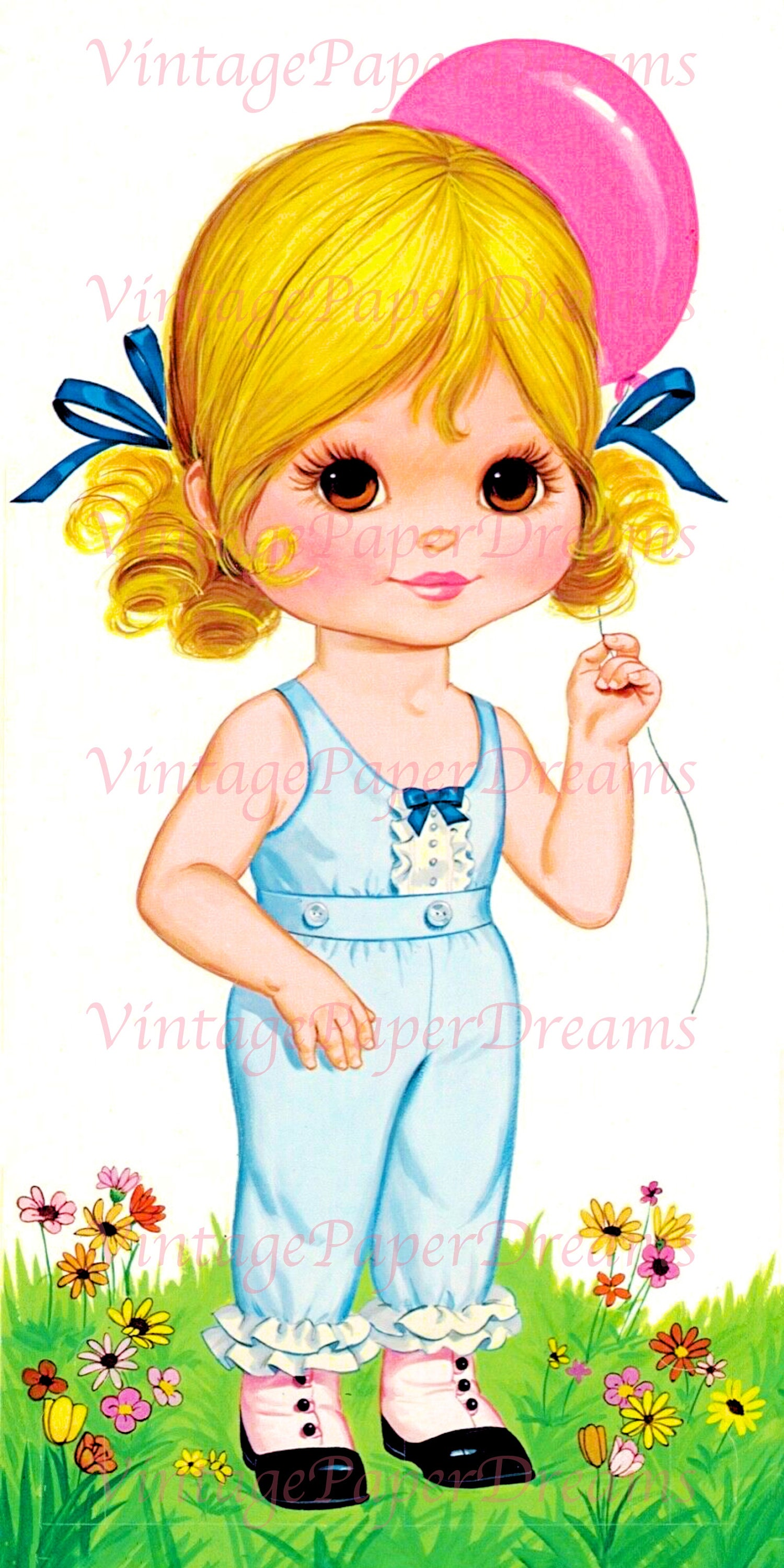 Vintage Paper Doll Printable PDF • cottagecore Amy Jo Paper Doll • 70s ...