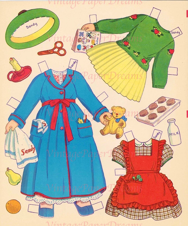 Vintage Paper Doll Printable PDF • baby Girl Paper Doll • 40s 1940s ...