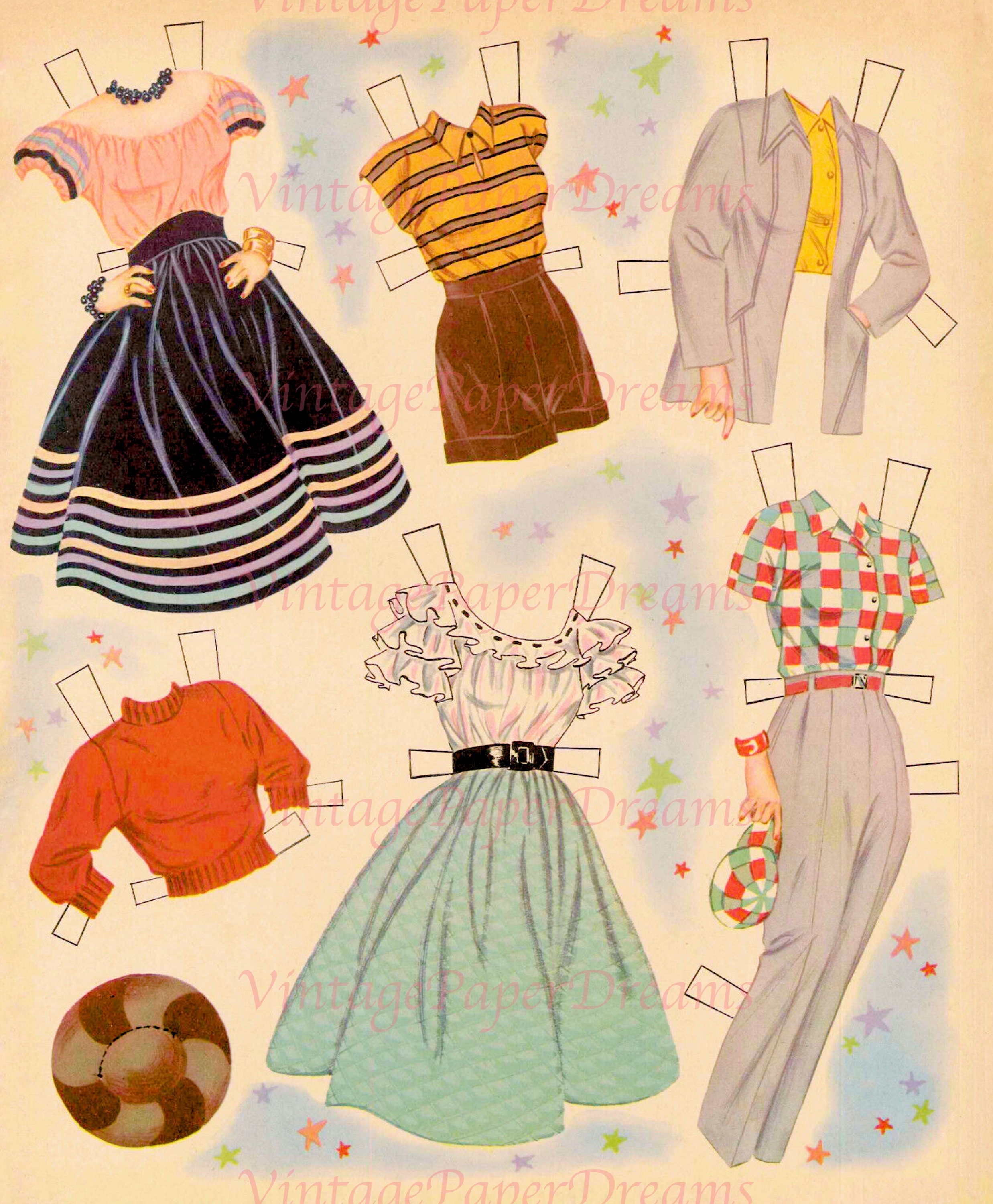 Vintage Paper Doll Printable PDF • june Allyson Paper Doll • 50s 1950s ...