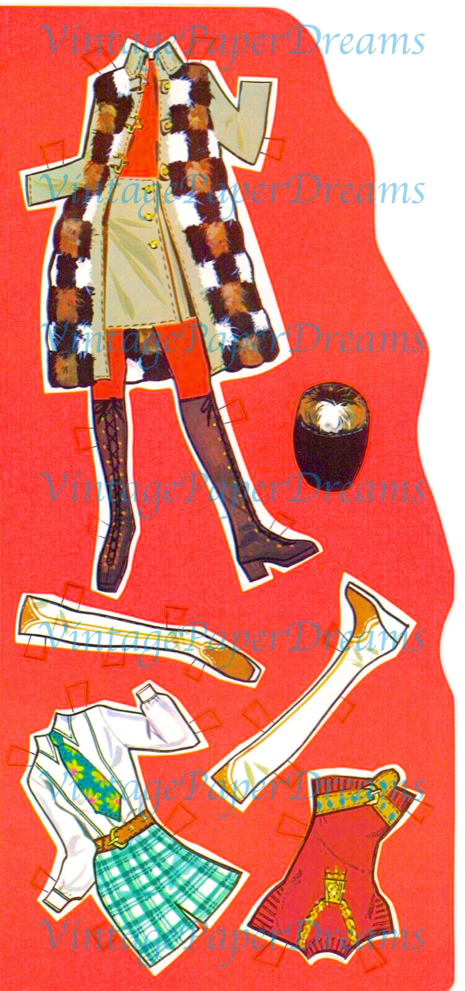 Vintage Paper Doll Printable PDF mod Barbie Paper Doll 70s 1970s Paper ...