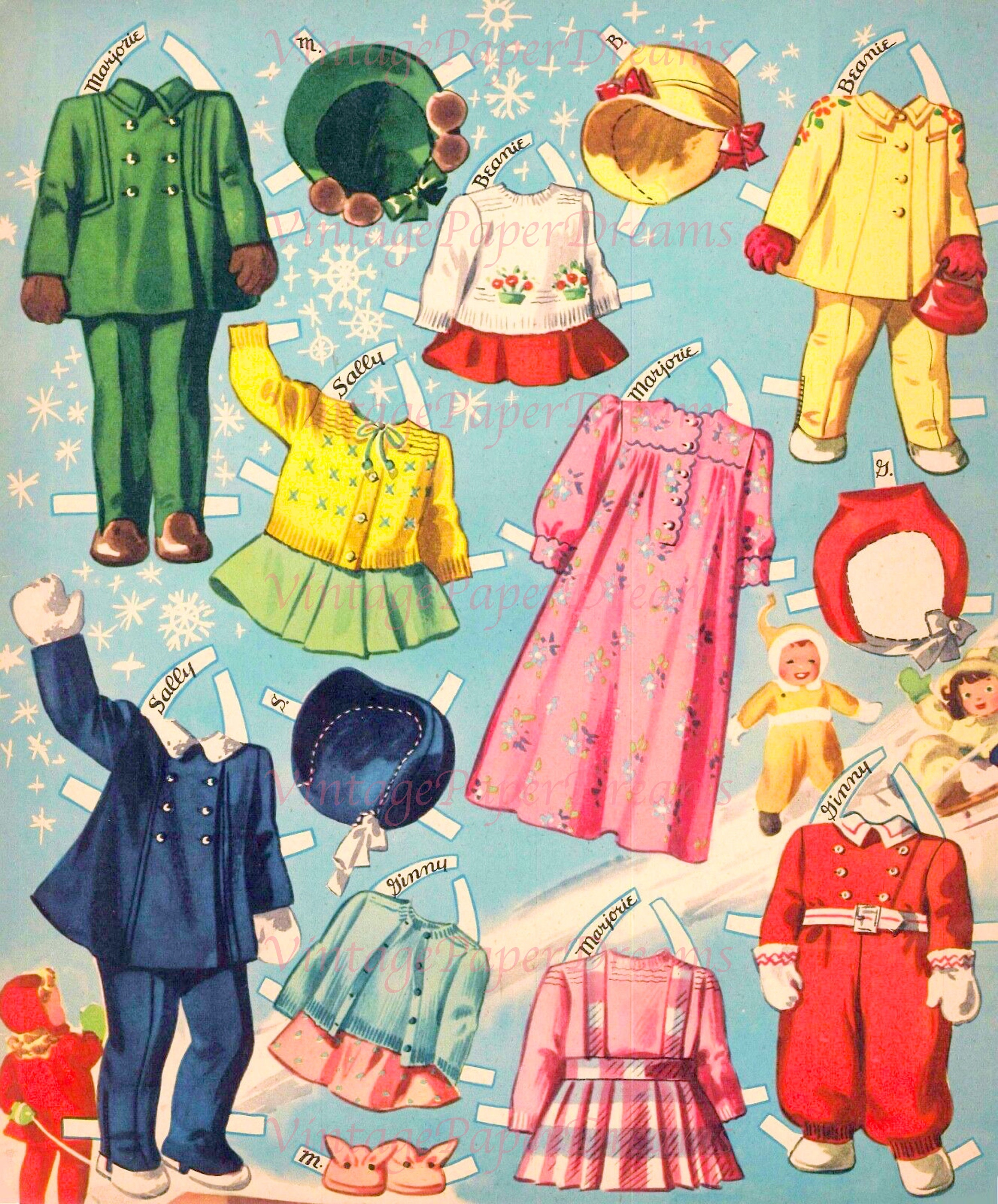 Vintage Paper Doll Printable PDF baby Mine Paper Doll 40s - Etsy