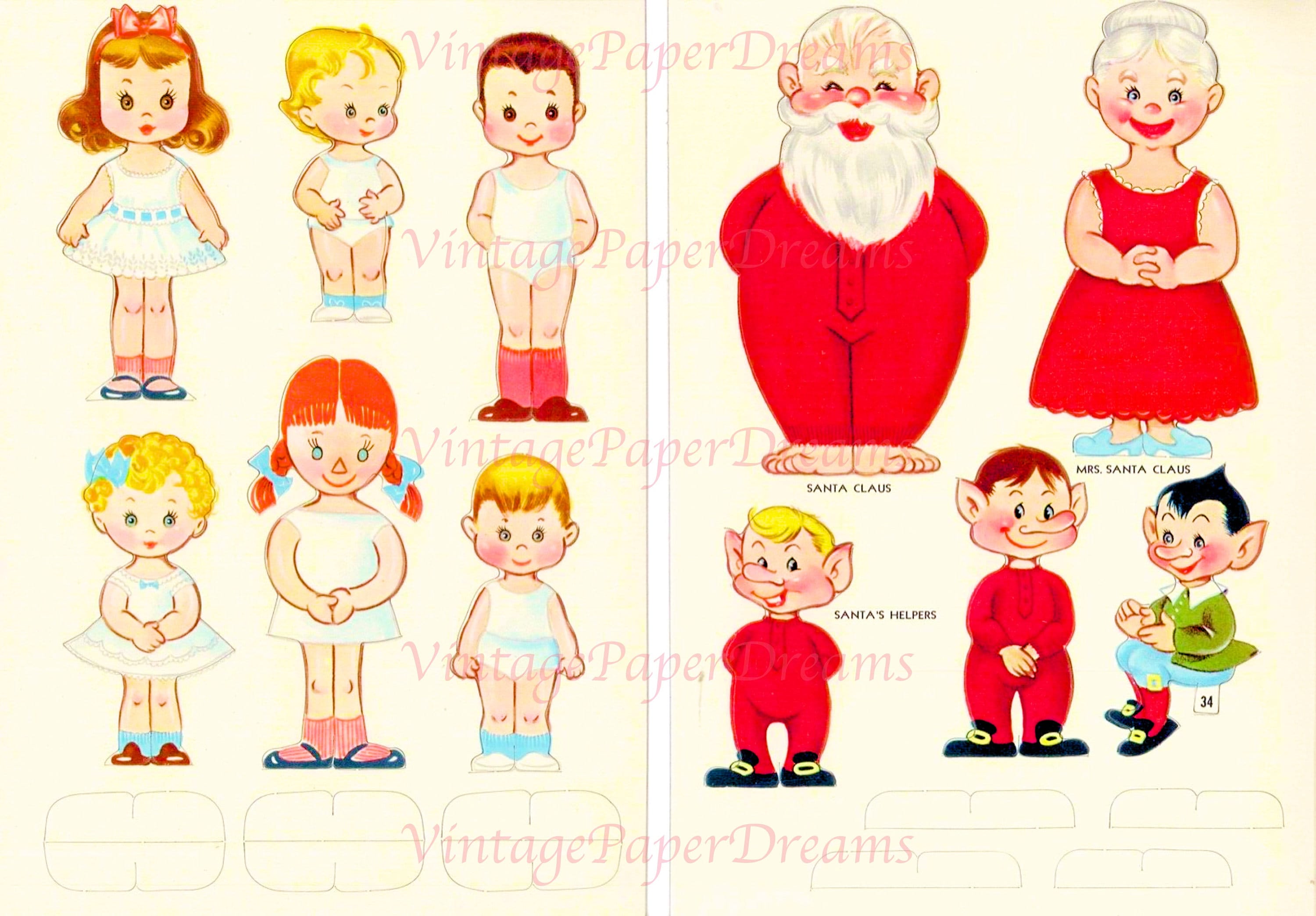 Vintage Christmas Activity Book Printable PDF • Santa's Workshop Paper ...
