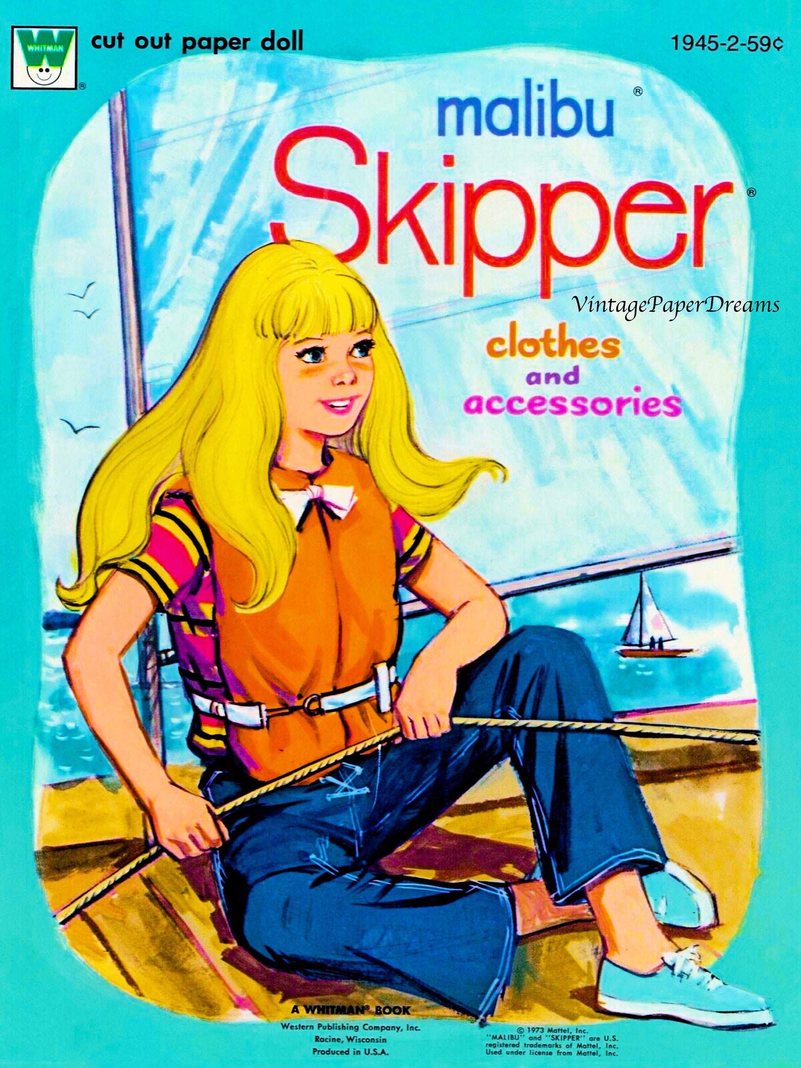 Vintage Paper Doll Printable PDF malibu Skipper Paper Doll 70s 1970s ...
