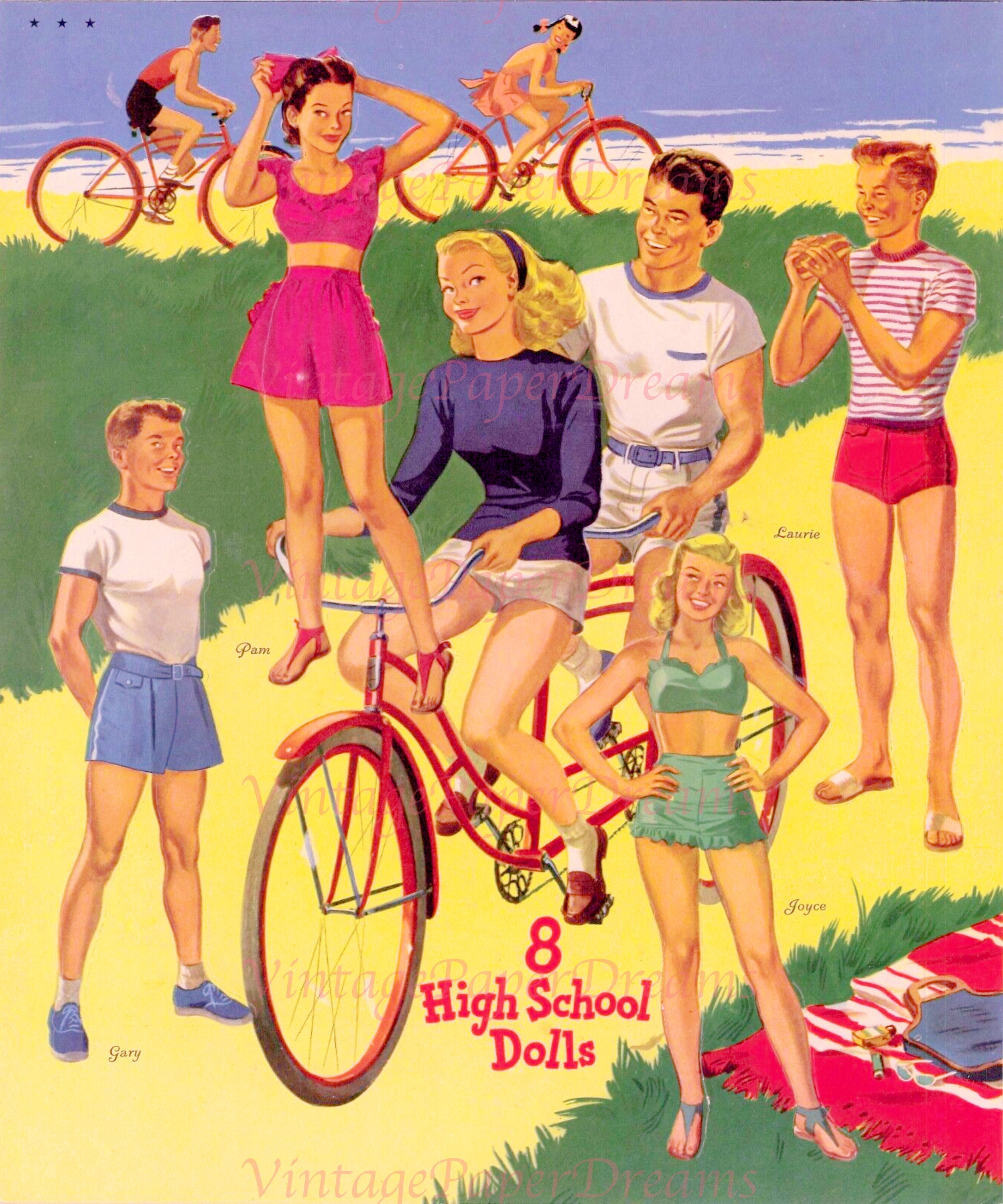 Vintage Paper Doll Printable PDF • high School Paper Dolls • 40s 1940s ...