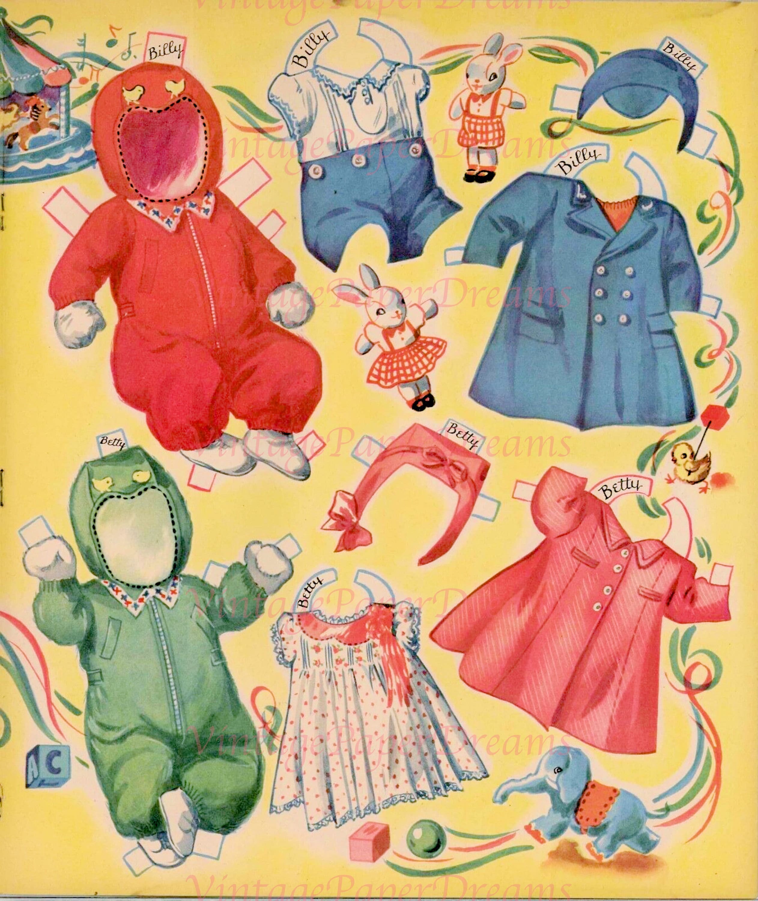 Vintage Paper Doll Printable PDF • cradle Tots Paper Dolls • 40s 1940s ...