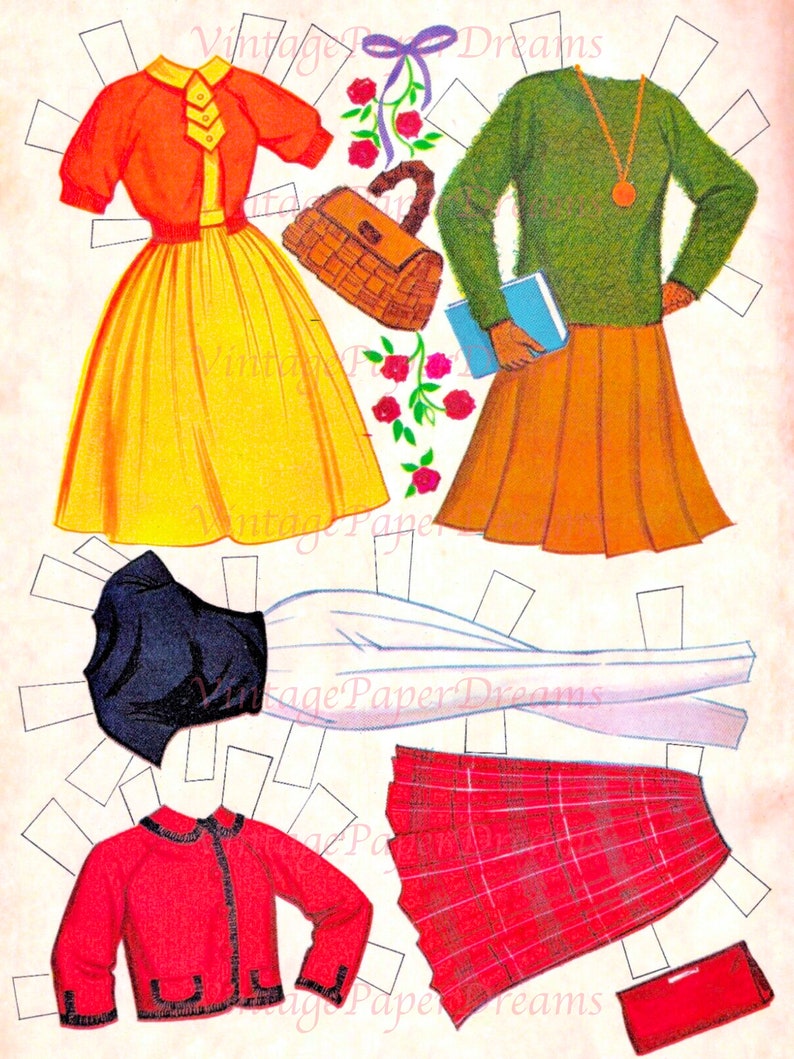 Vintage Paper Doll Printable PDF JPEG • miss World • 60s 1960s Paper ...