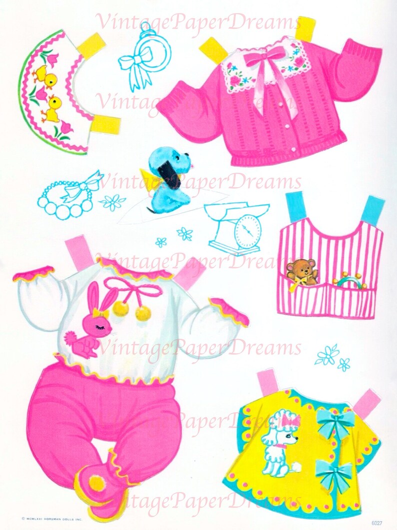 Vintage Paper Doll Printable PDF • sleepy Baby Paper Doll • 70s 1970s ...