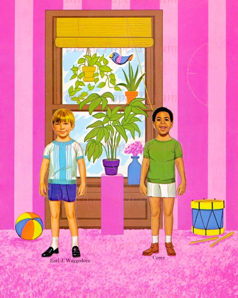 Vintage Paper Doll Printable PDF julia Paper Doll 60s - Etsy