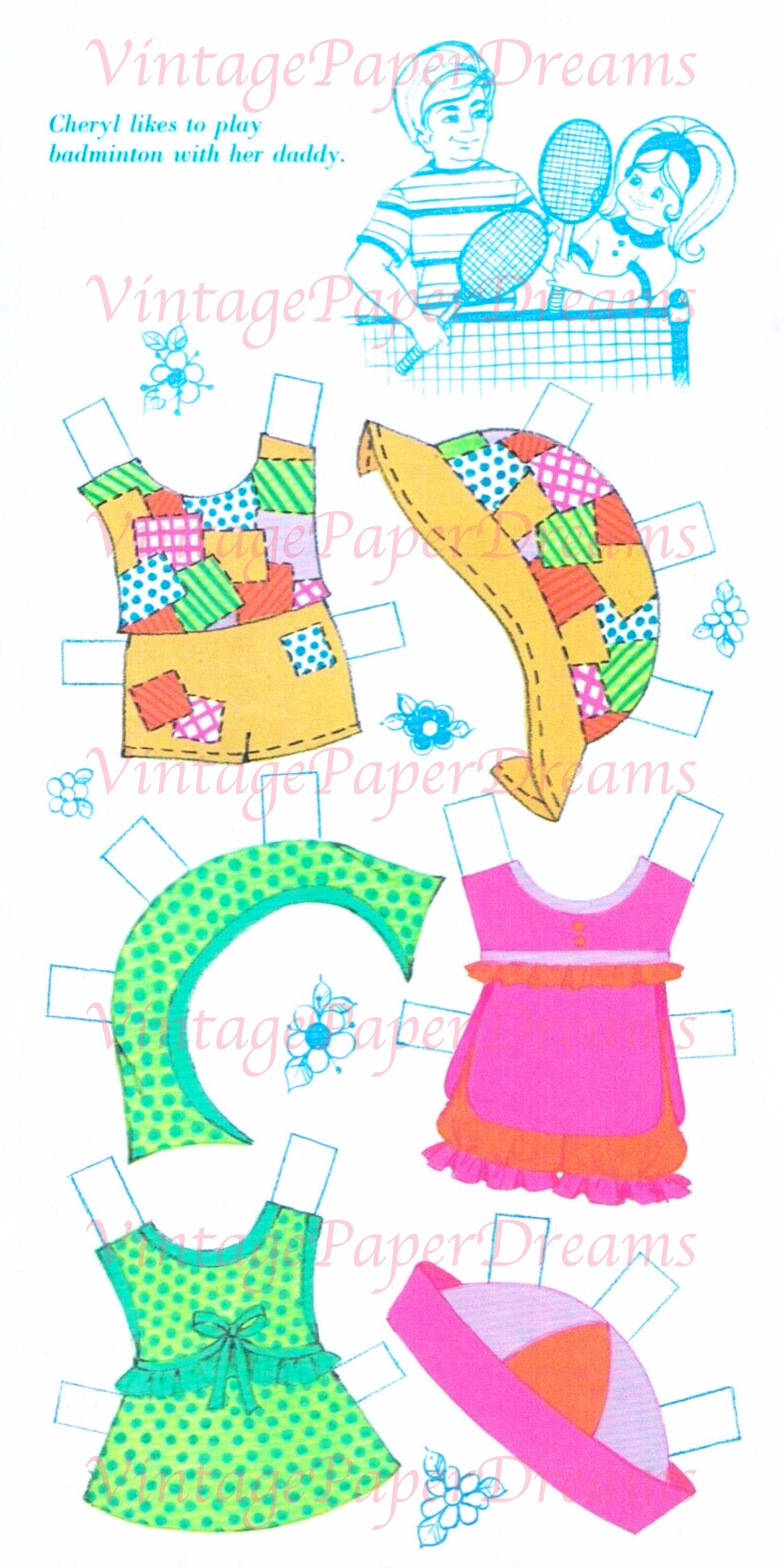 Vintage Paper Doll Printable PDF daddy's Girl Paper Doll - Etsy