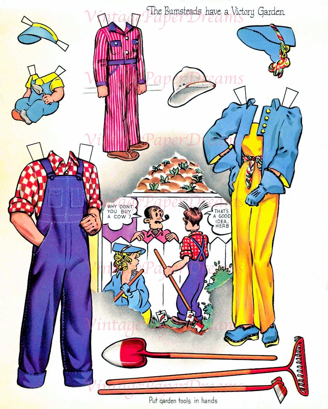Vintage Comic Book Art Printable PDF blondie Paper Dolls - Etsy