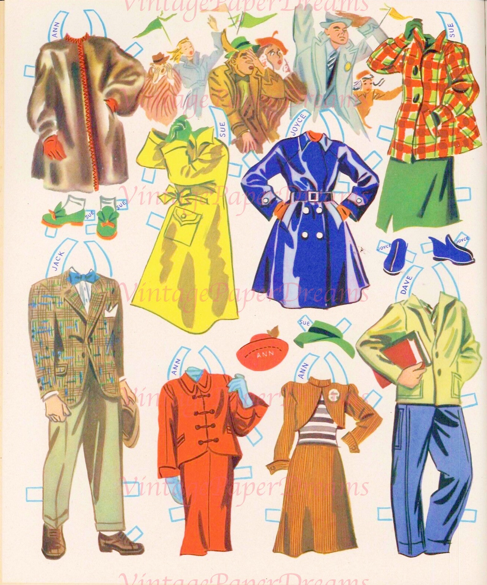 Vintage Paper Doll Printable PDF high School Paper Dolls 40s 1940s ...