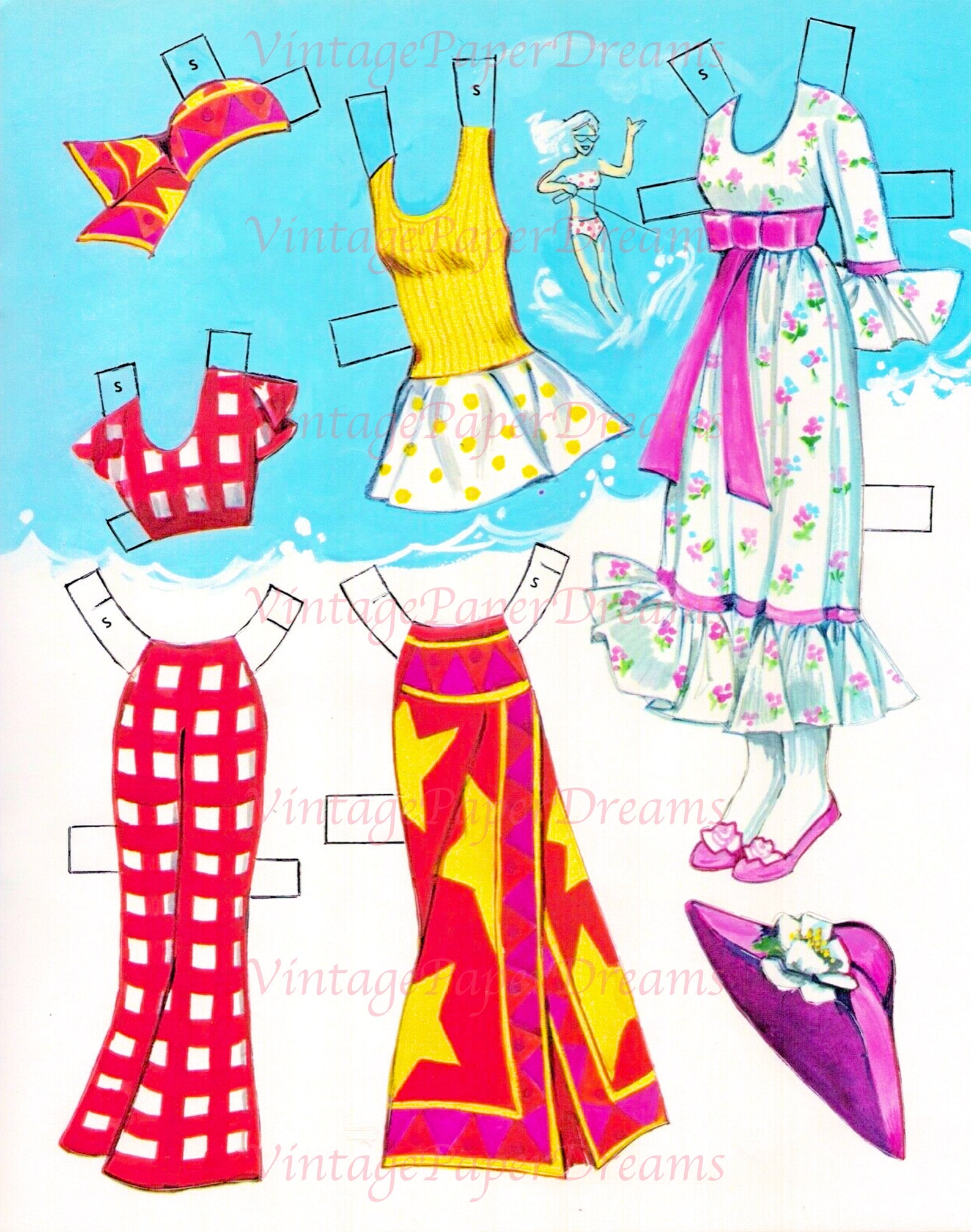 Vintage Paper Doll Printable PDF • sports Paper Doll • 1974 70s 1970s ...