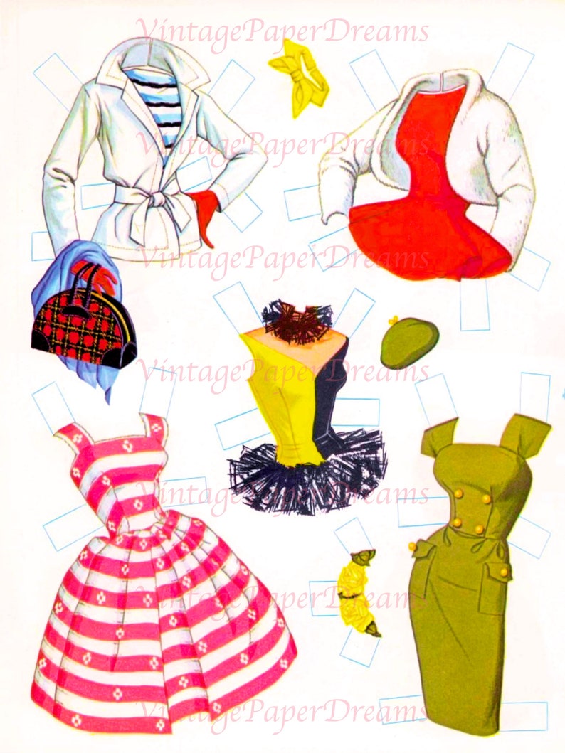 Barbie Paper Doll Printable Pdf Midge Paper Dolls Vintage Etsy