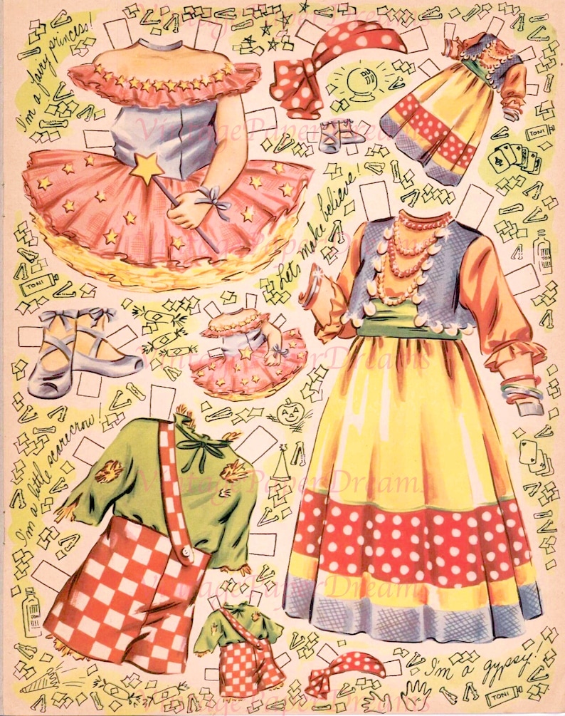 Vintage Paper Doll Printable PDF toni Hair-do Paper Doll JPEG 50s 1950s ...