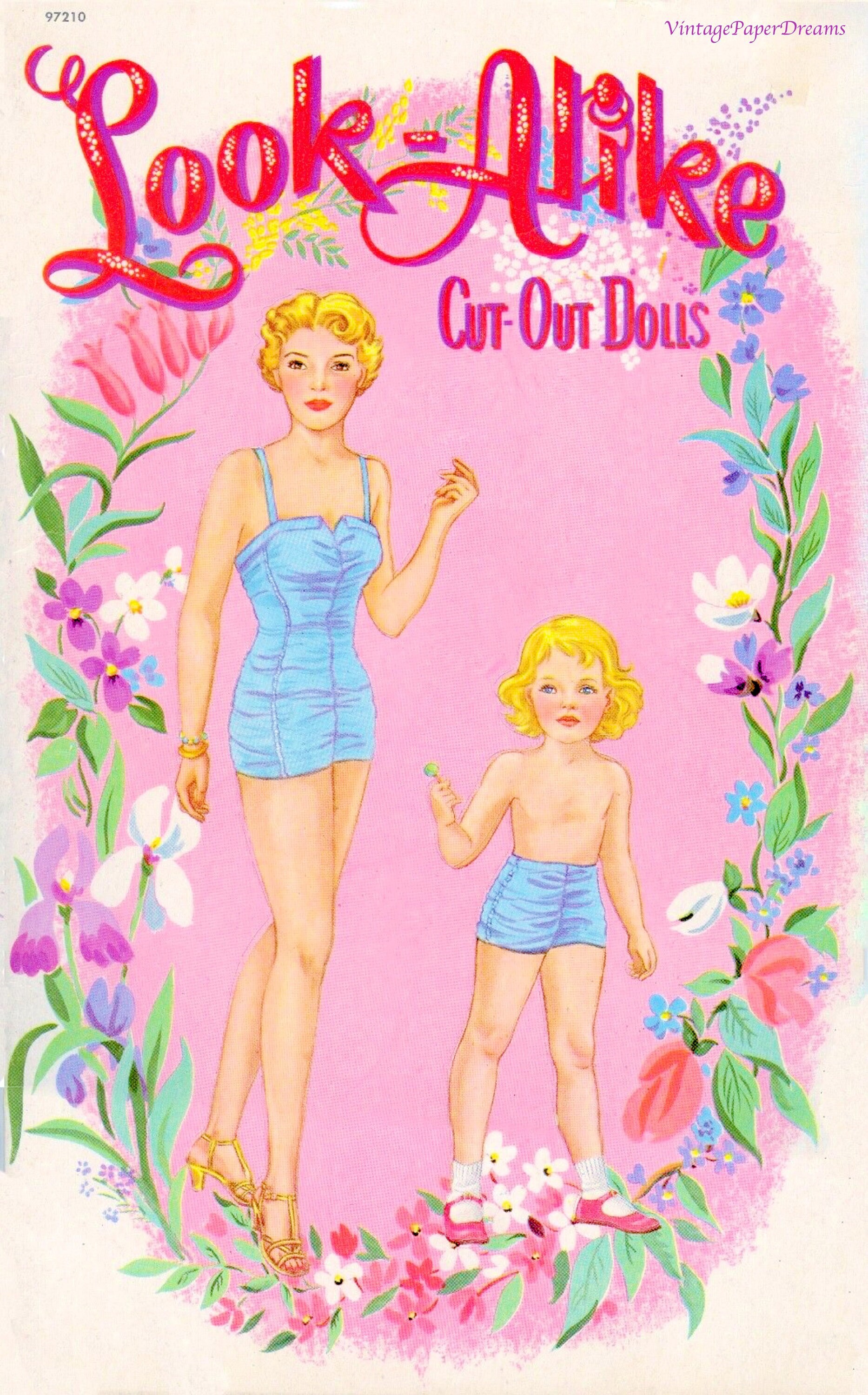 Vintage Paper Doll Printable PDF Mother Daughter Paper Dolls 50s 1950s ...