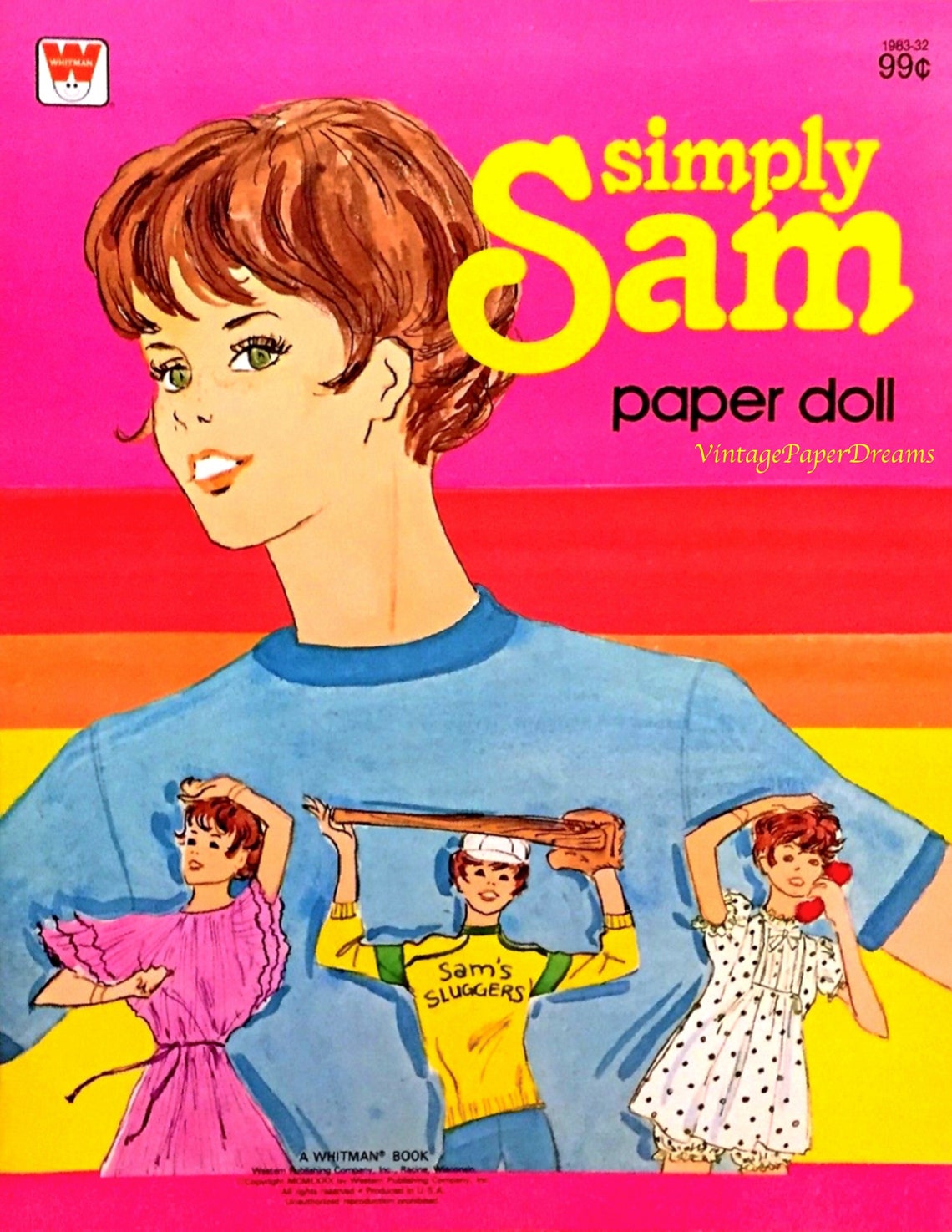 Vintage Paper Doll Printable PDF simply Sam Paper Doll 70s - Etsy