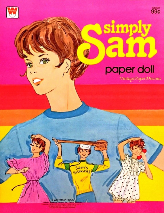 Vintage Paper Doll Printable PDF simply Sam Paper Doll 70s - Etsy