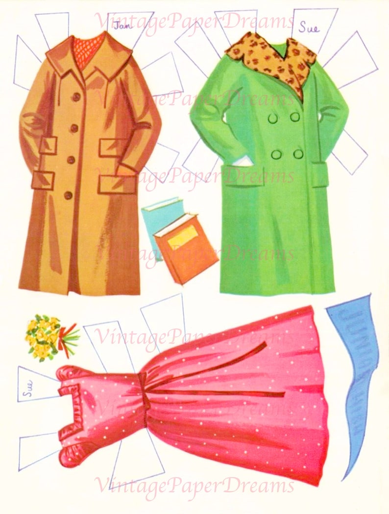 Vintage Paper Doll Printable PDF my Susie Paper Doll 60s - Etsy