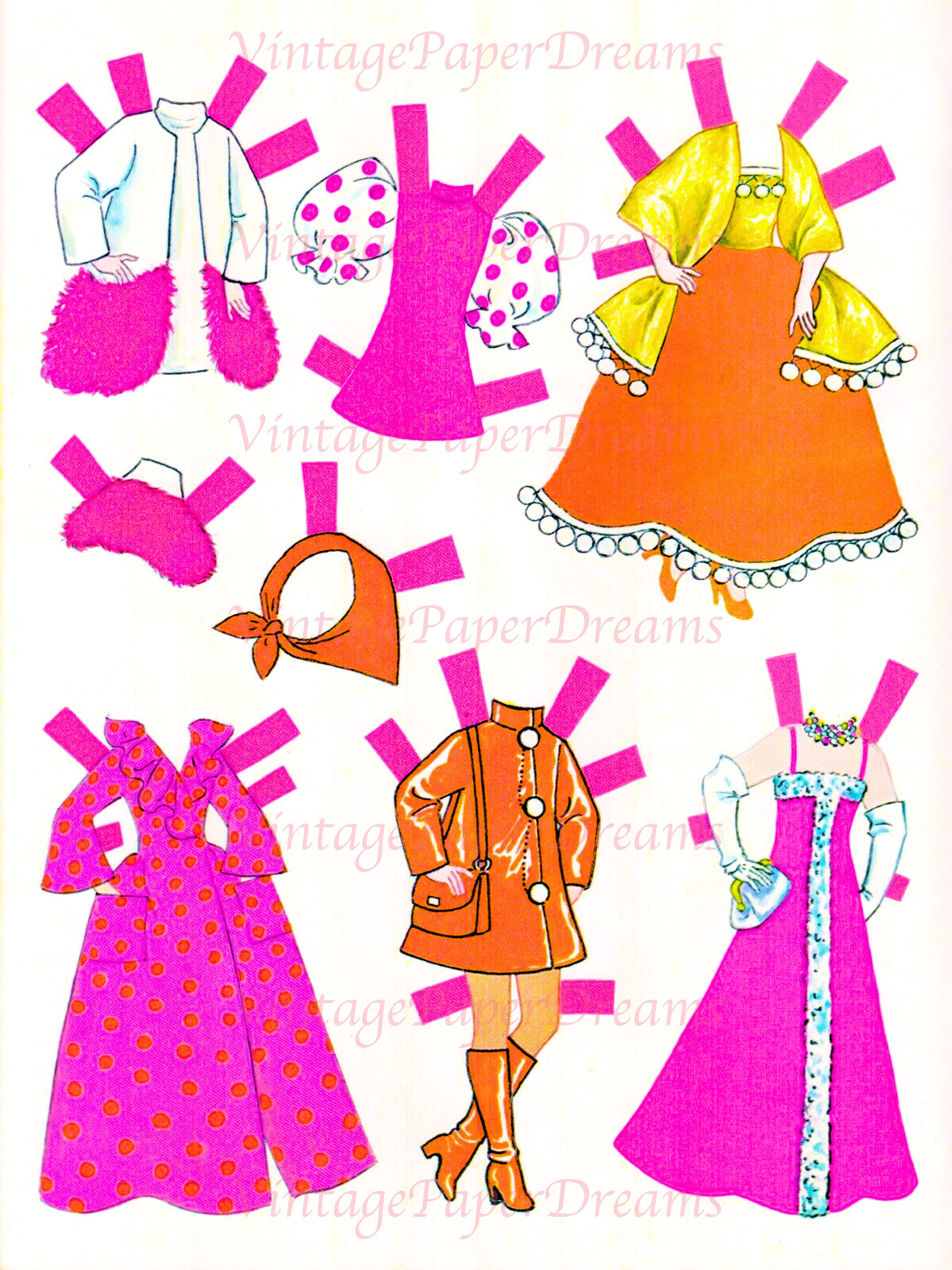 Vintage Paper Doll Printable PDF girl Paper Doll 70s 1970s - Etsy Australia