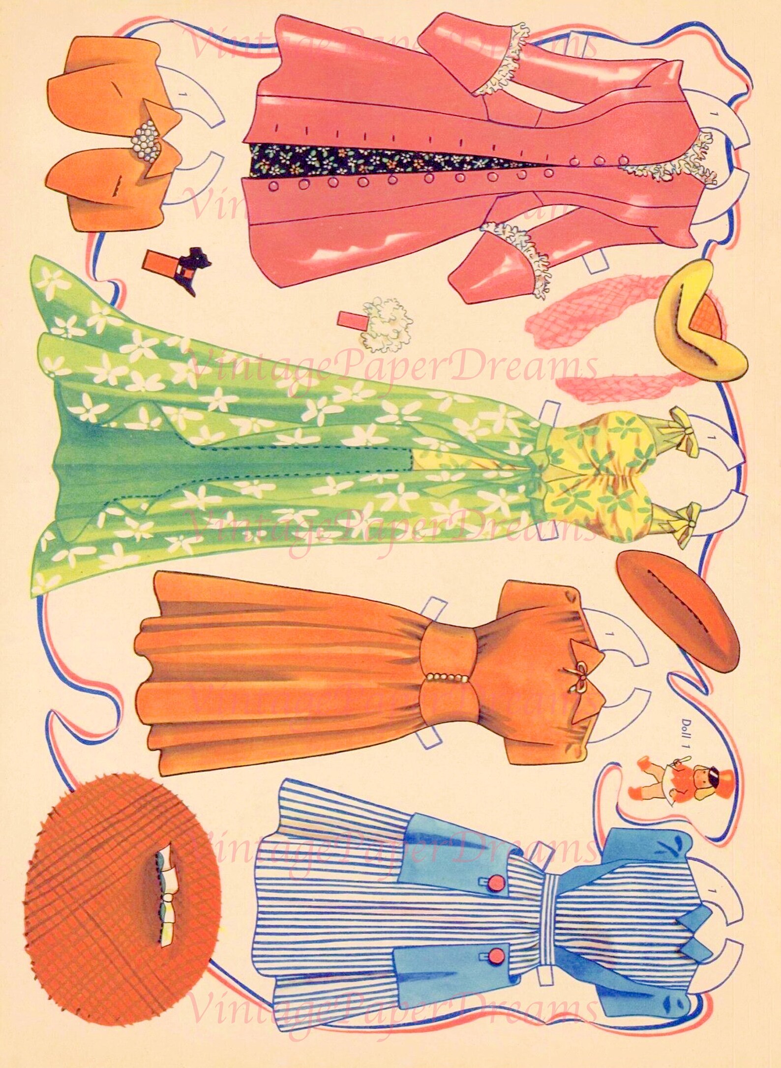 Vintage Paper Doll Printable PDF • miss America Paper Dolls JPEG • 40s ...
