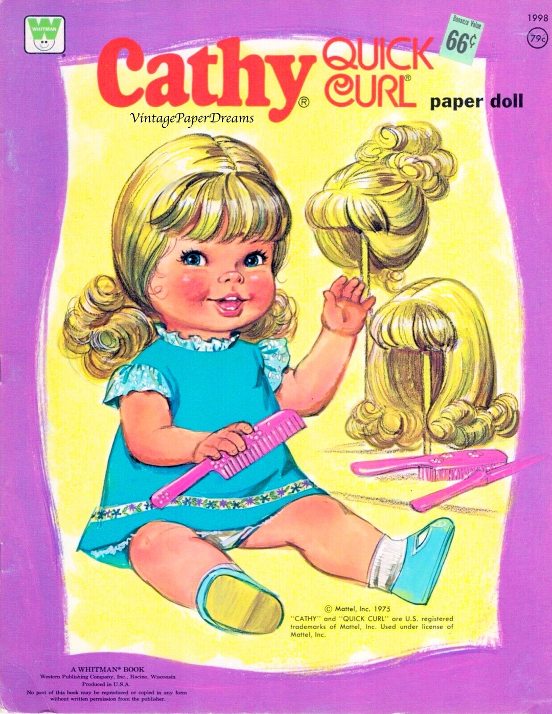 Vintage Paper Doll Printable PDF • cathy Paper Doll • 70s 1970s Blonde Baby Girl Paper Doll ...