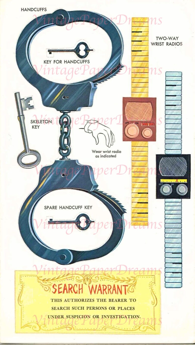 Vintage Paper Doll Printable PDF dick Tracy Detective Kit - Etsy