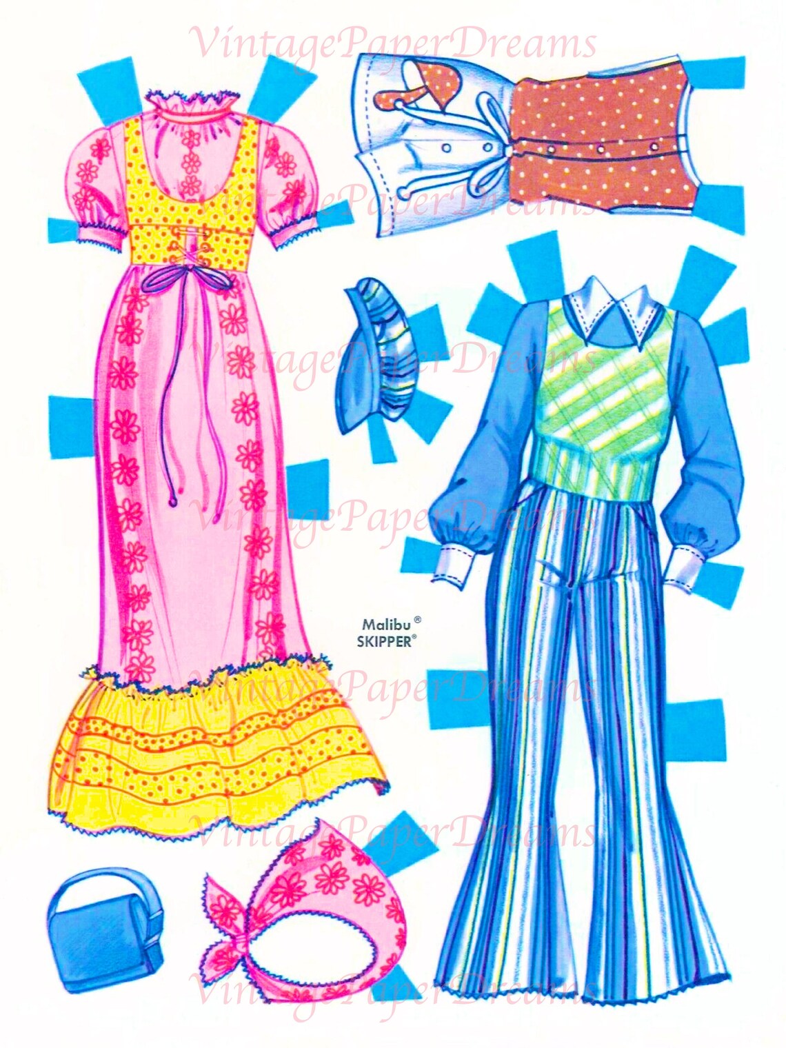 Vintage Paper Doll Printable PDF malibu Skipper Paper Doll 70s 1970s ...