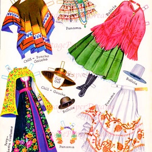 Vintage Paper Doll Printable PDF • latina Paper Dolls • 60s 1960s Paper ...