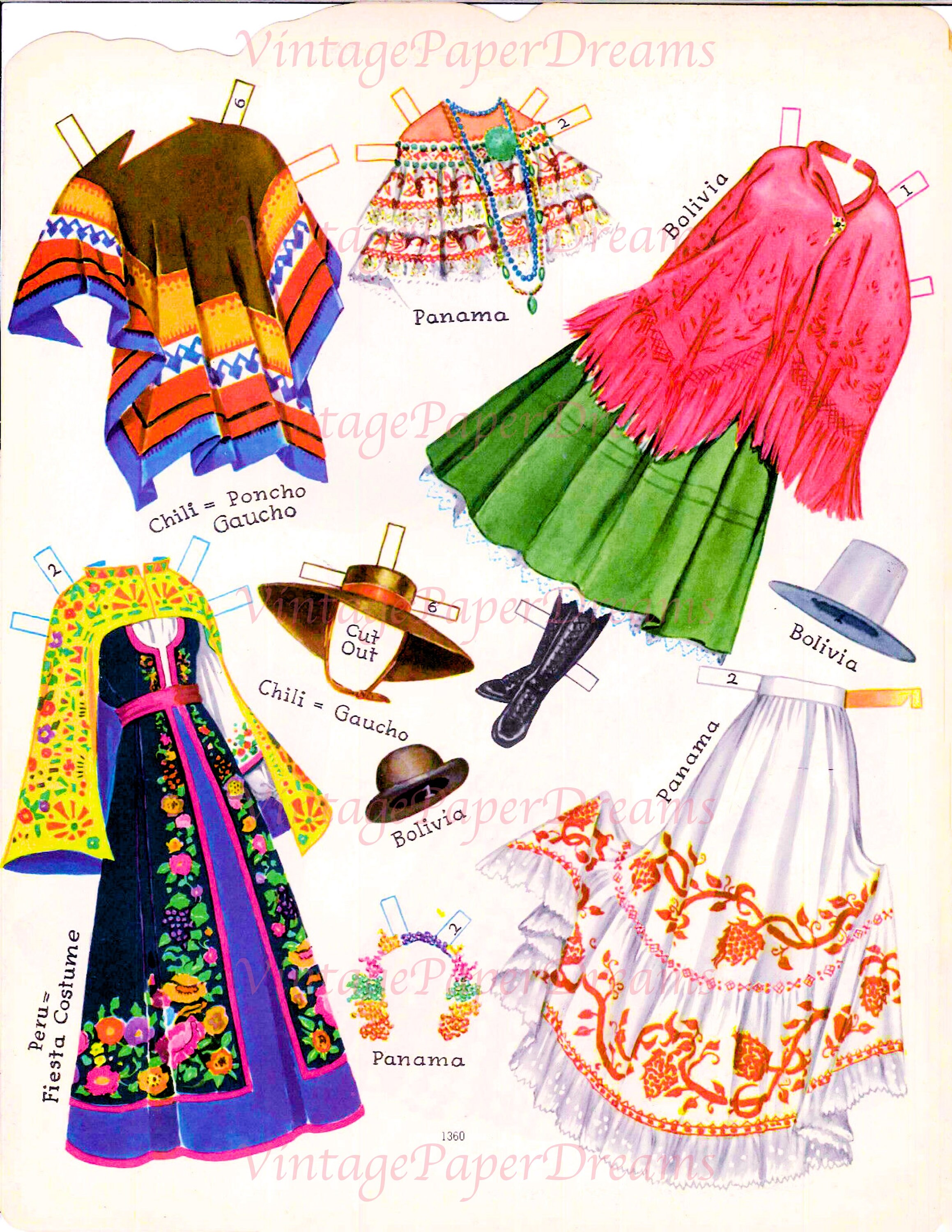 Vintage Paper Doll Printable PDF • latina Paper Dolls • 60s 1960s Paper ...