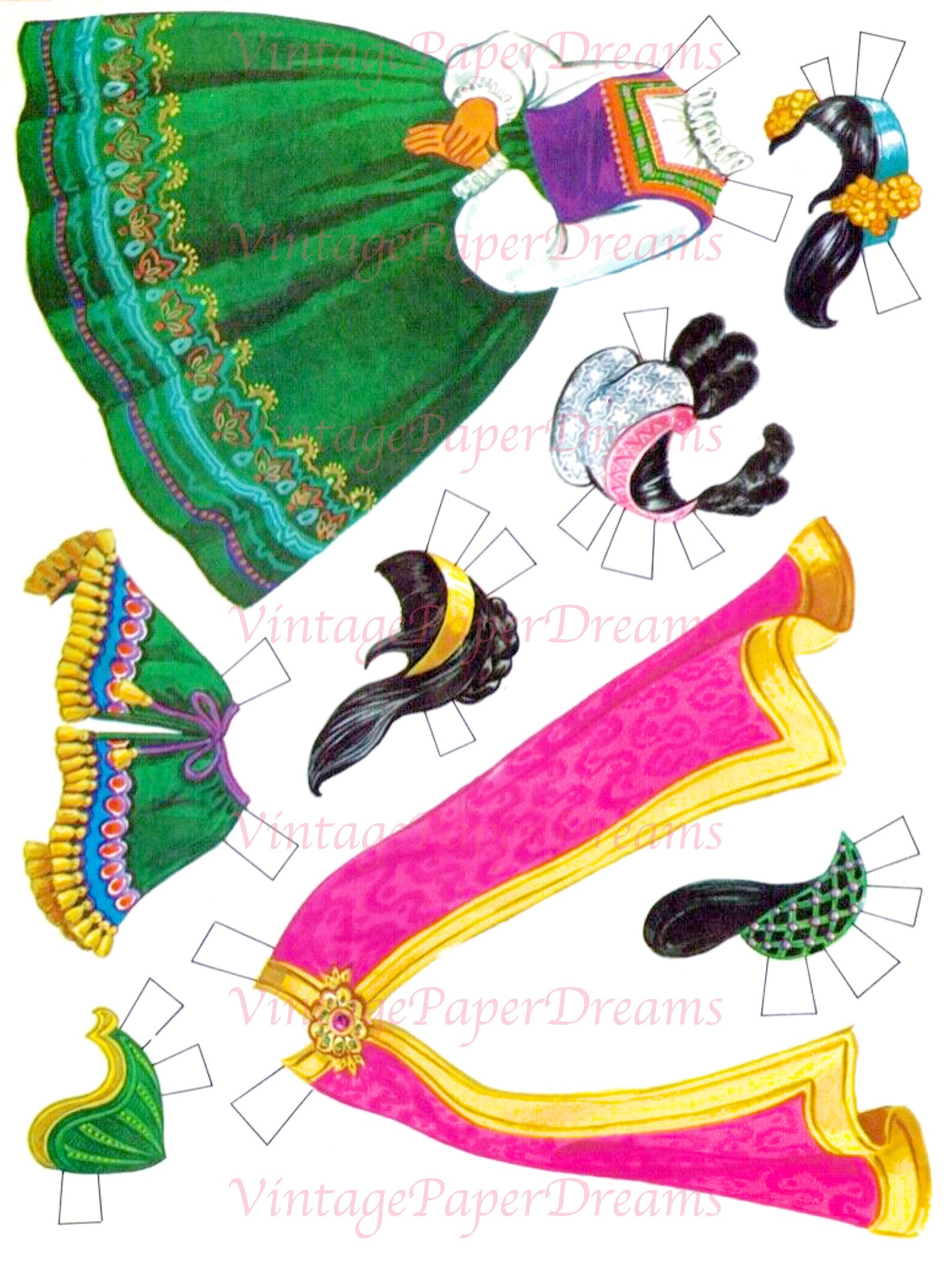 Vintage Paper Doll Printable PDF snow White Paper Doll 70s 1970s Paper ...