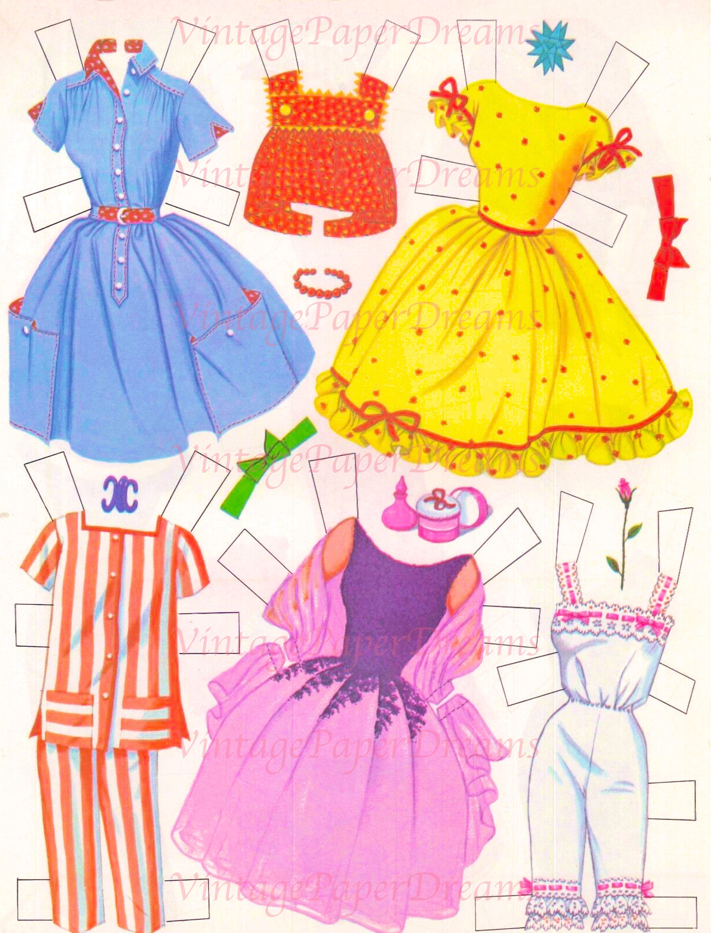 Barbie Paper Doll Printable PDF Barbie Doll Cut-Outs - Etsy 日本