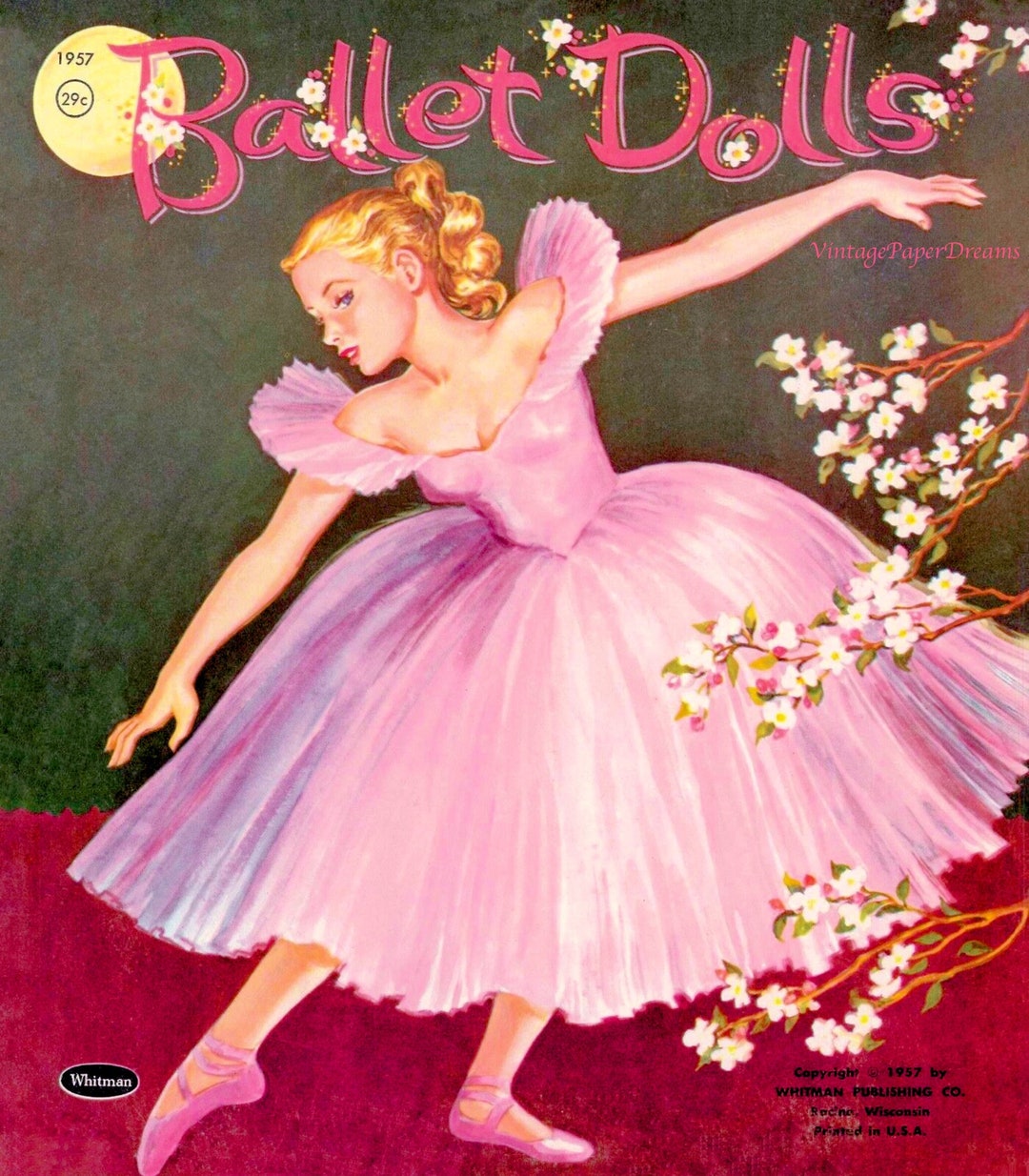 Vintage Paper Doll Printable PDF • ballet Ballerina Paper Doll • 50s ...