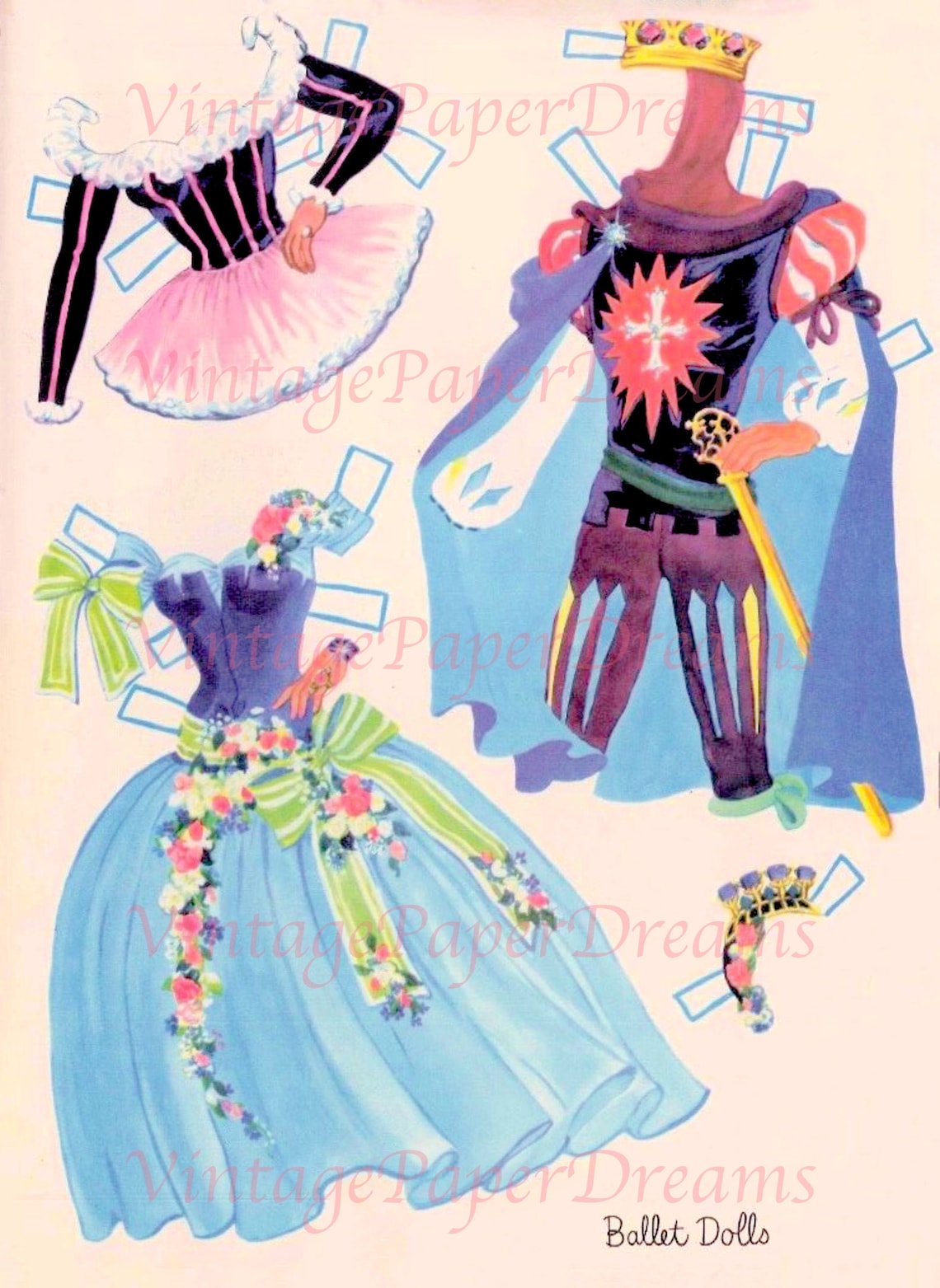 Vintage Paper Doll Printable PDF ballet Ballerina Paper Doll - Etsy