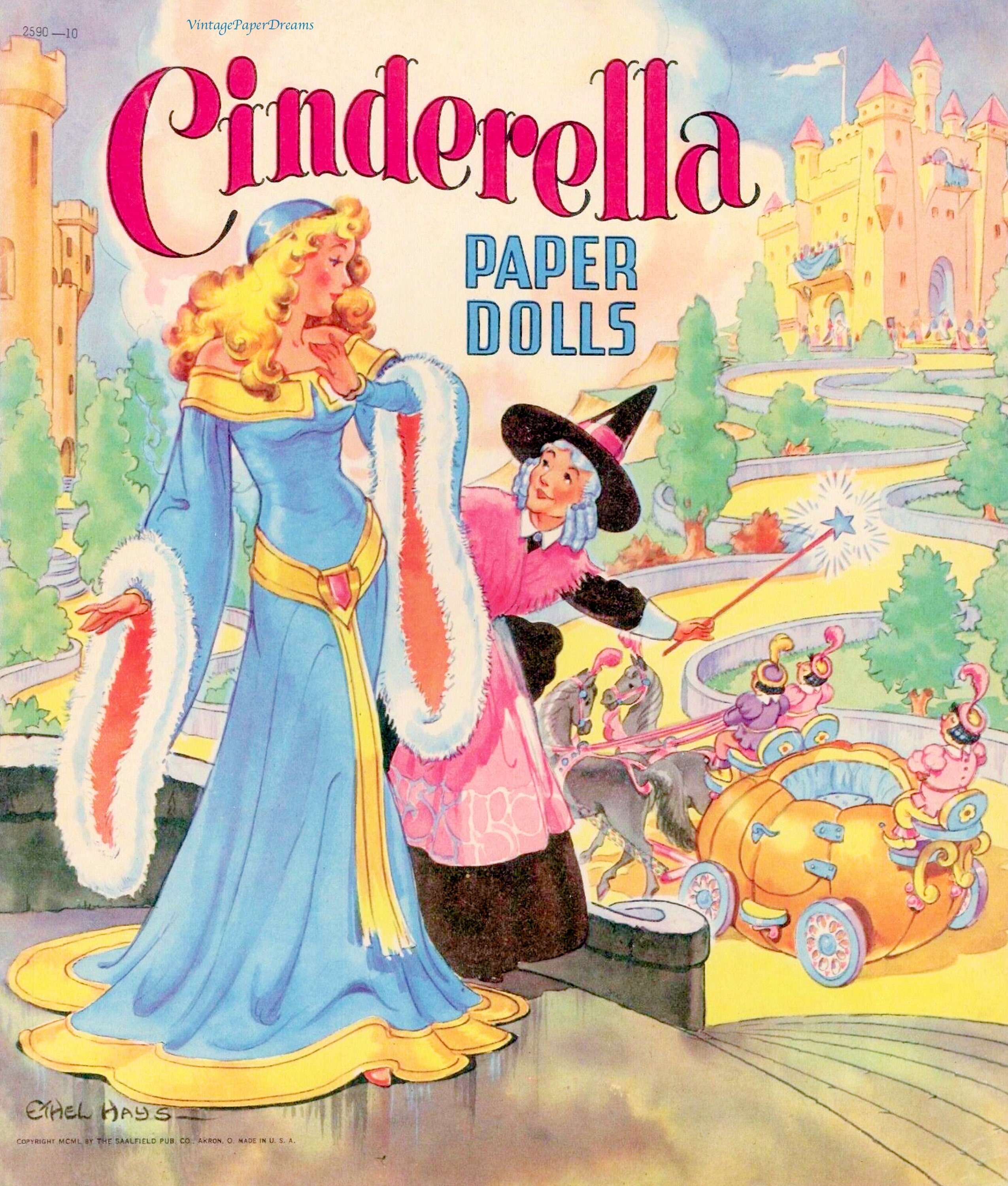 Vintage Paper Doll Printable PDF Cinderella Paper Doll Book - Etsy