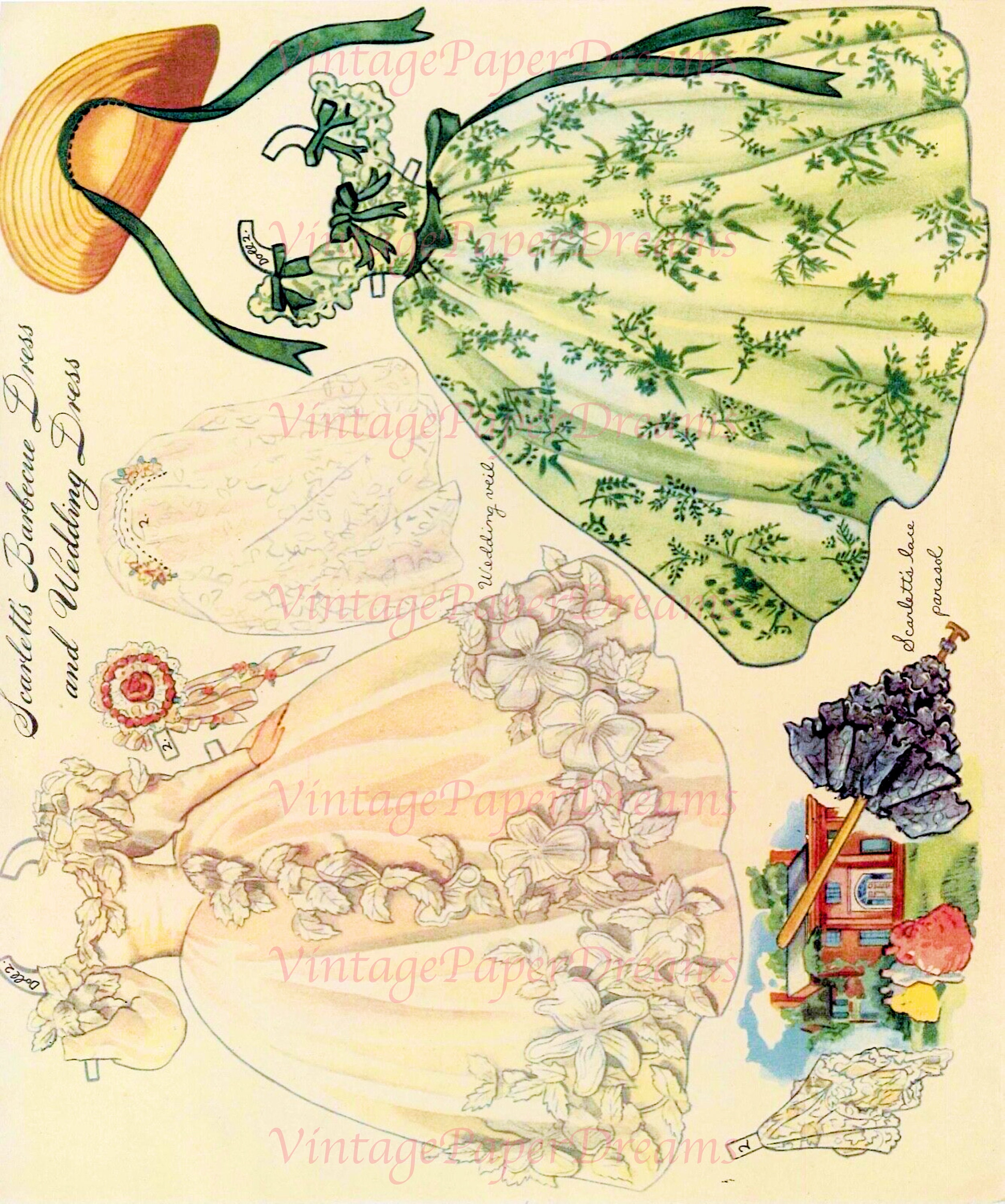 Vintage Paper Doll Printable PDF Gone With the Wind Paper - Etsy