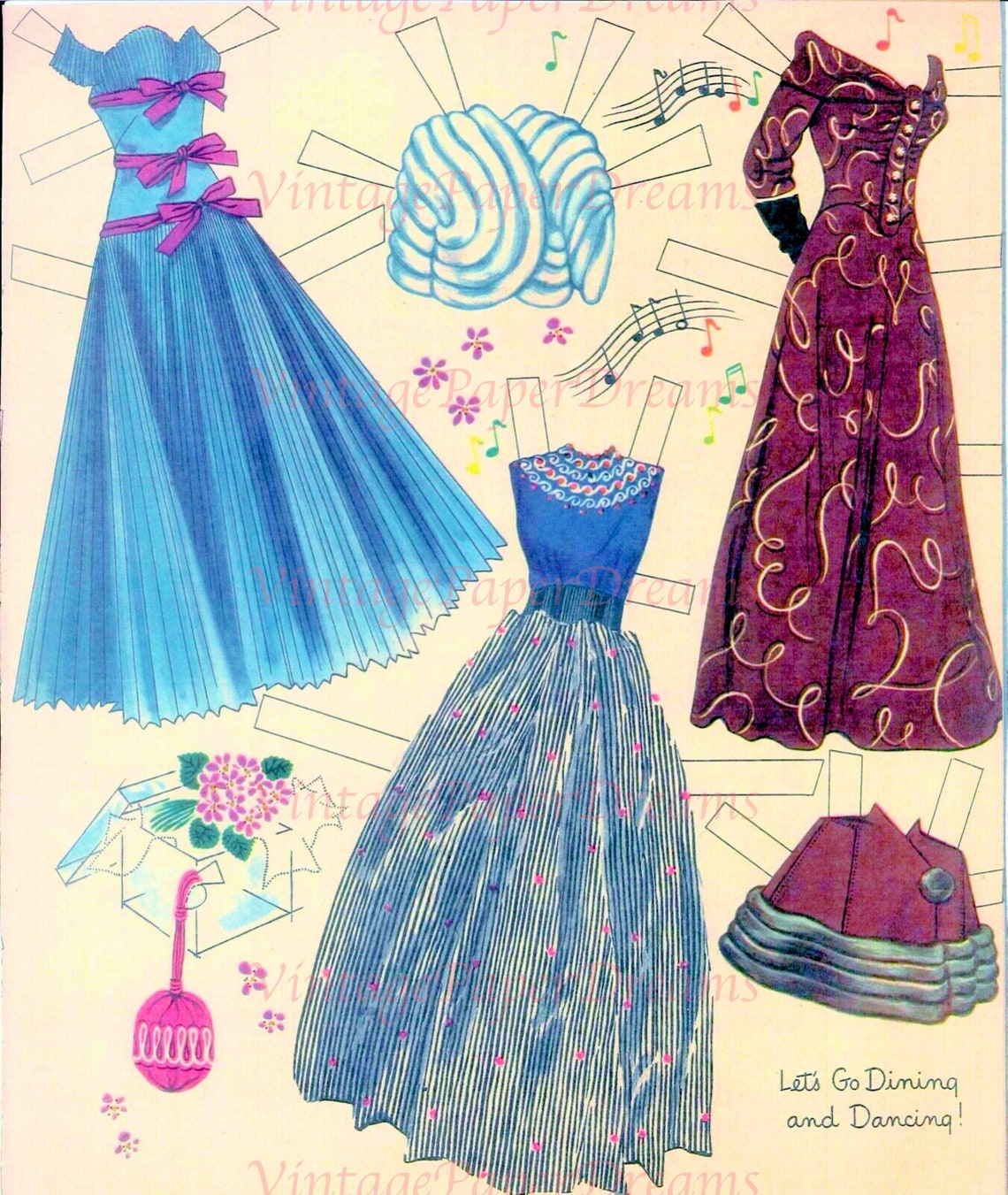 Vintage Paper Doll Printable PDF • elizabeth Taylor Paper Doll • 50s ...